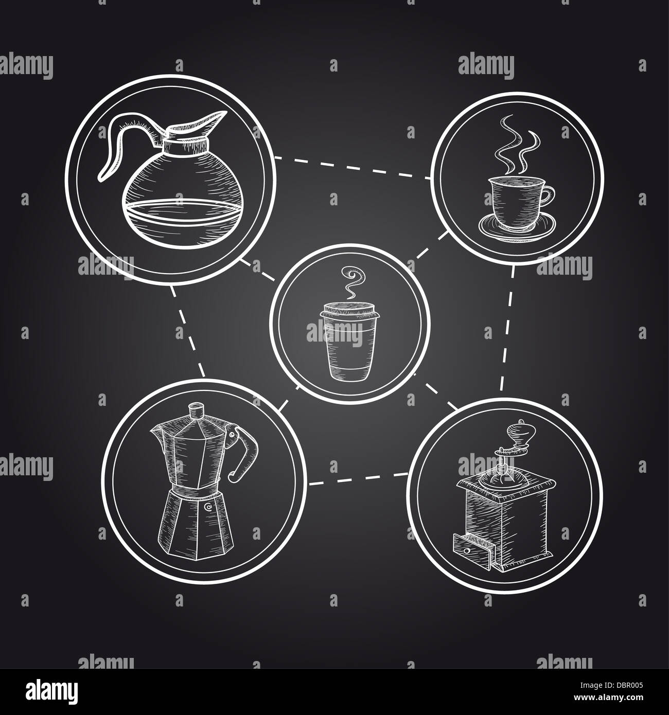 Vintage Coffee elements poster illustration. This vector illustration ...