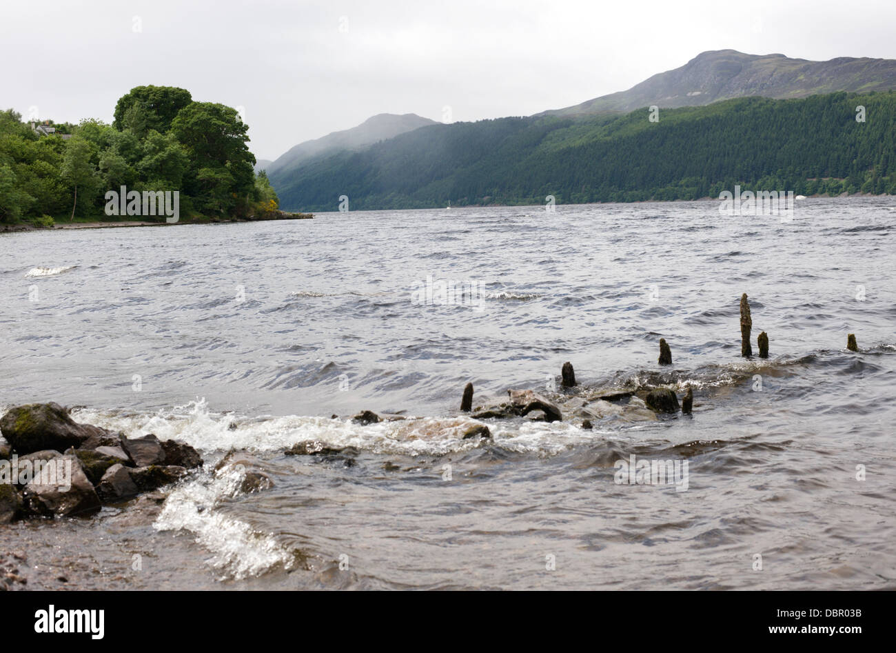Loch Ness viewed from the shore at Inverfarigaig Scotland Stock Photo ...