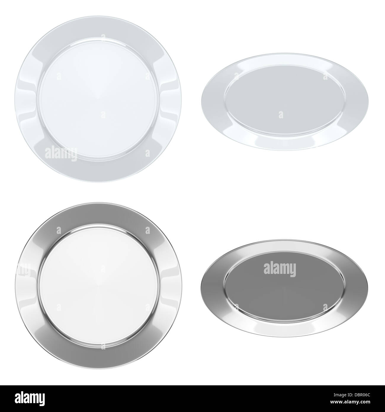 Set white plates Cut Out Stock Images & Pictures - Alamy