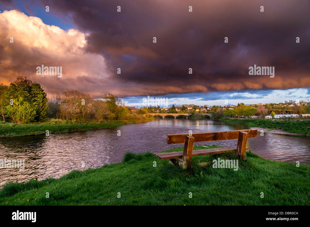 A view of the Junction pool at Kelso where the Tweed meets the Teviot ...