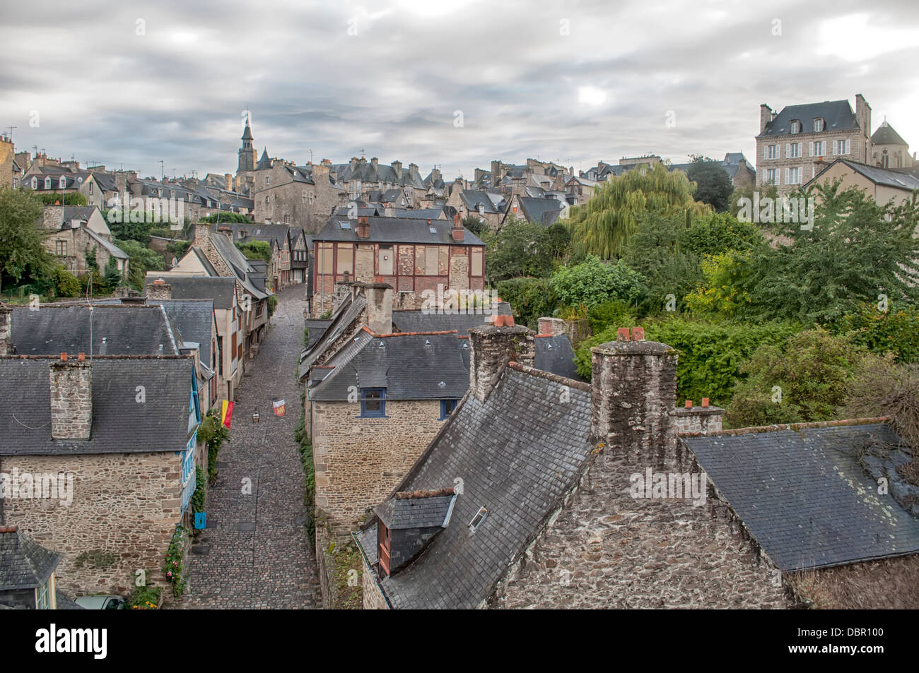 Panoramic city of Dinan, France Stock Photo - Alamy
