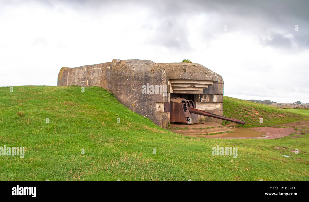 Remains of a German battery in Normandy WWII Stock Photo - Alamy