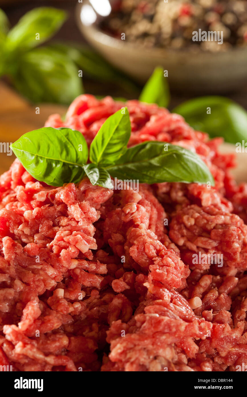 Organic Raw Grass Fed Ground Beef on Butcher Paper Stock Photo - Alamy