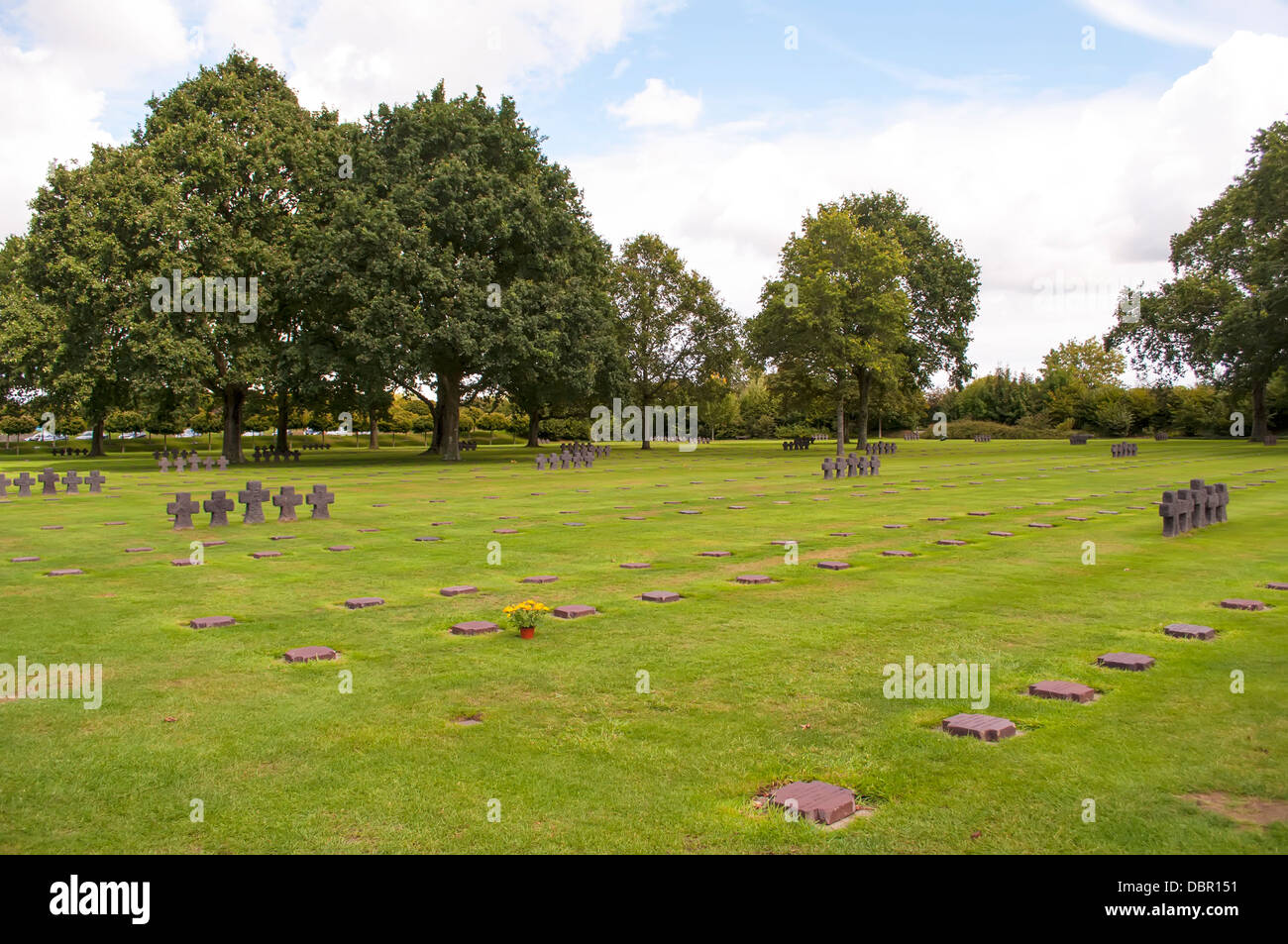 View of the crosses in the famous German cemetery in Normandy Stock ...