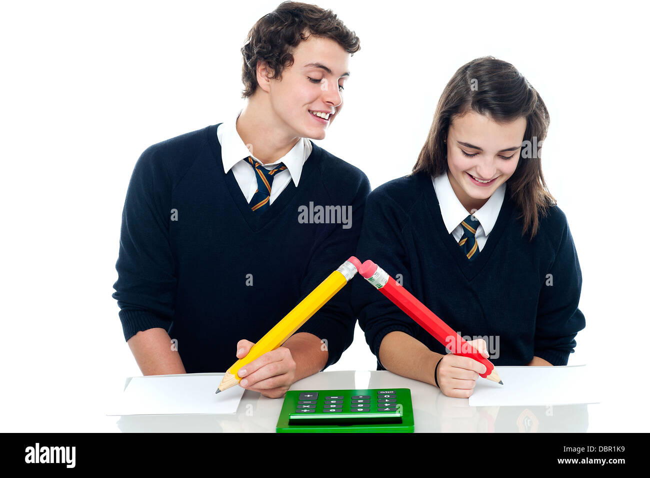 School boy copying from his fellow student Stock Photo - Alamy