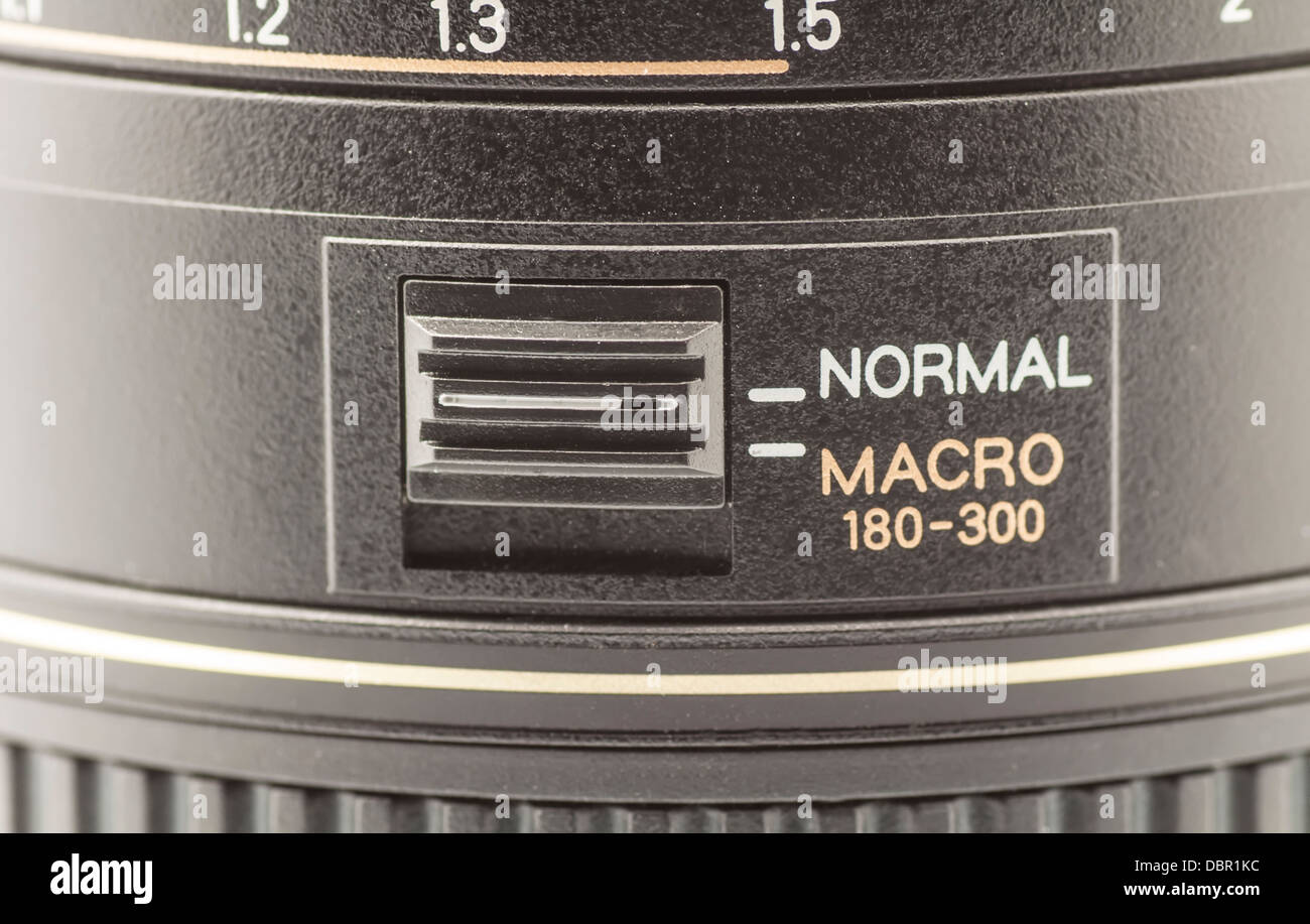 Photographic objective closeup macro 180-300mm Stock Photo - Alamy
