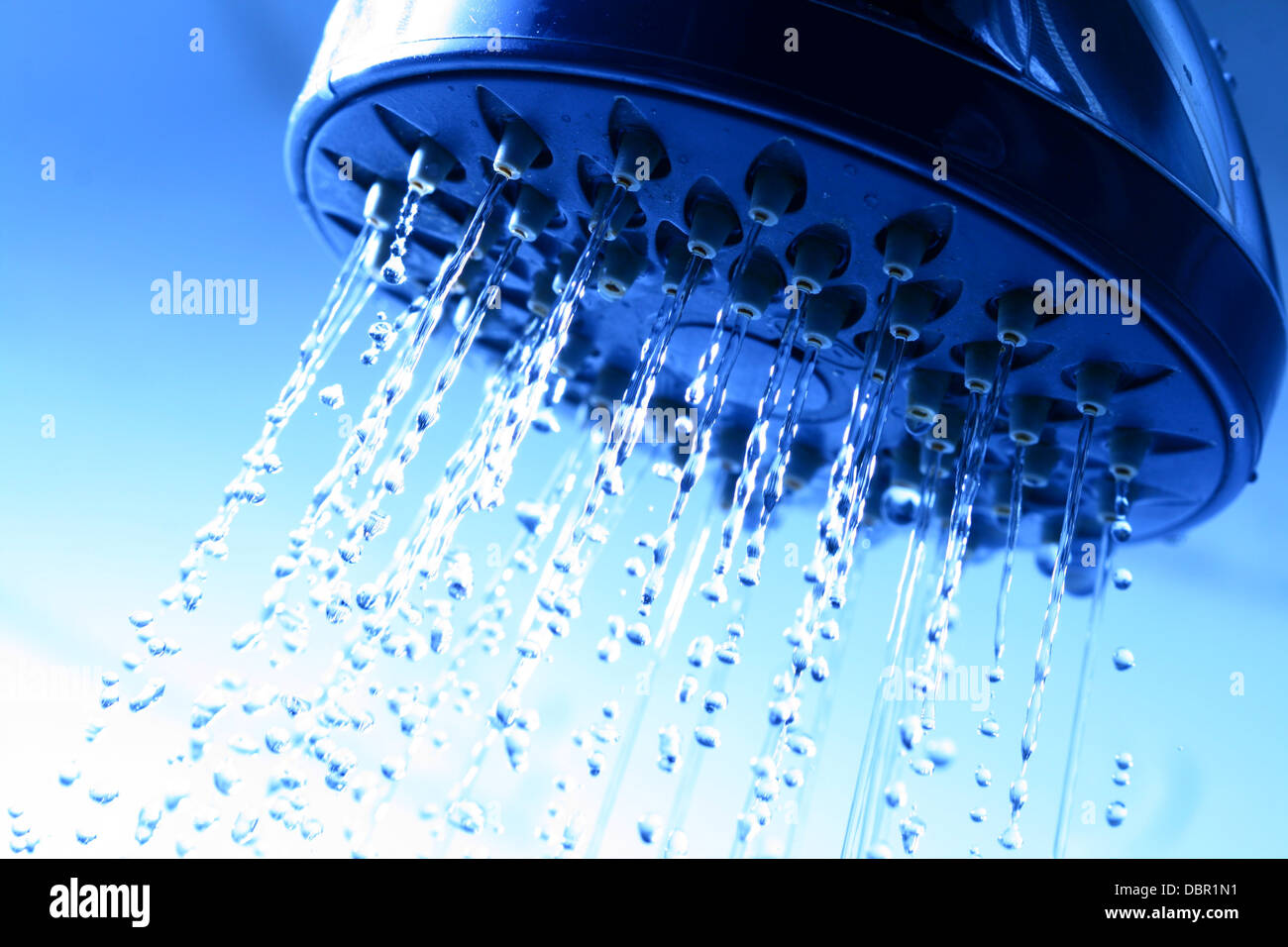 fresh shower clean blue water jet Stock Photo - Alamy