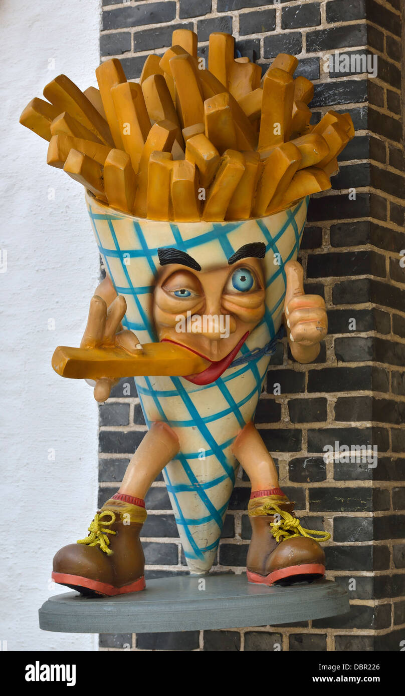 Chip shop sign, Bruges, Belgium Stock Photo - Alamy