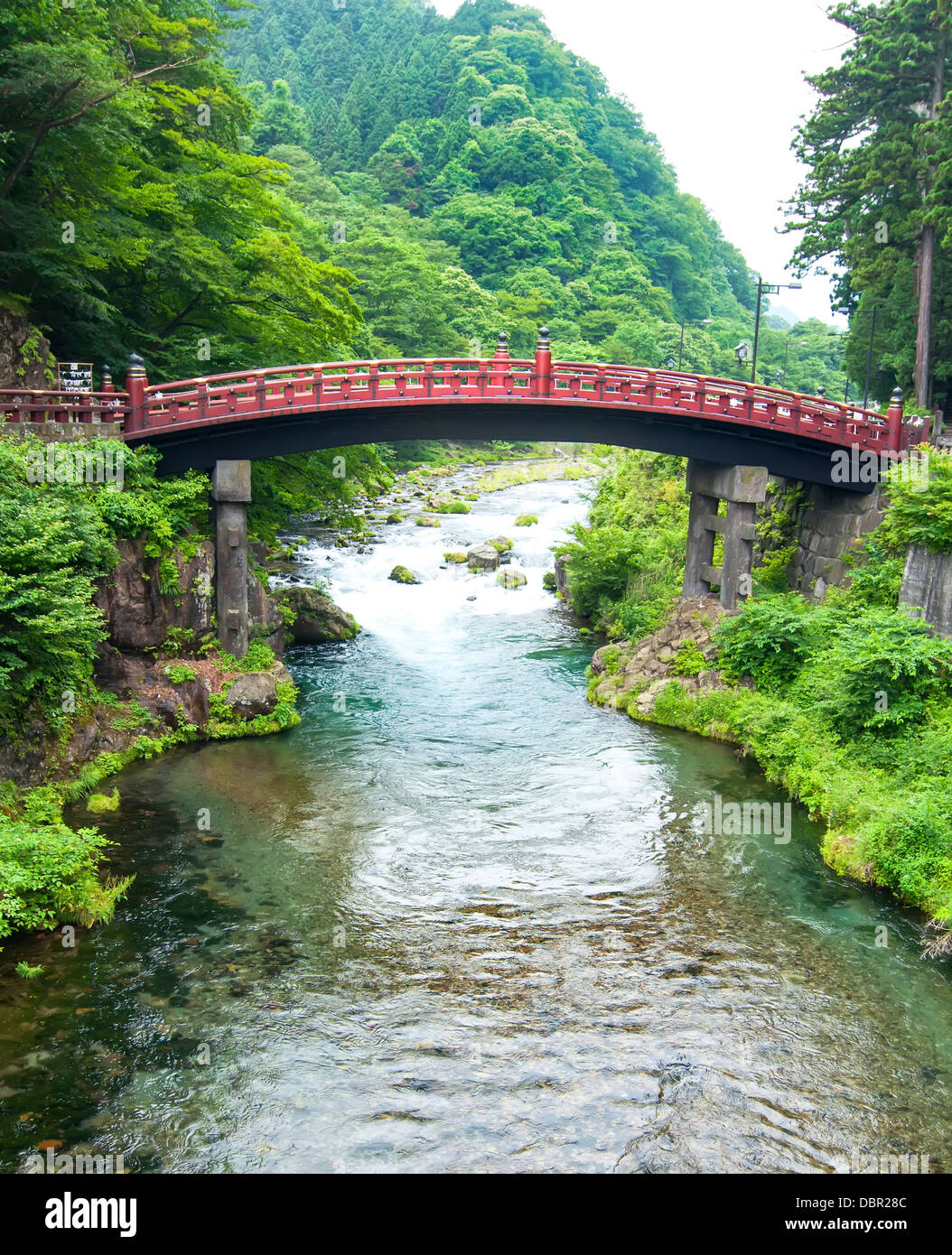 Red Bridge Shinkyo in Nikko, Japan Stock Photo - Alamy