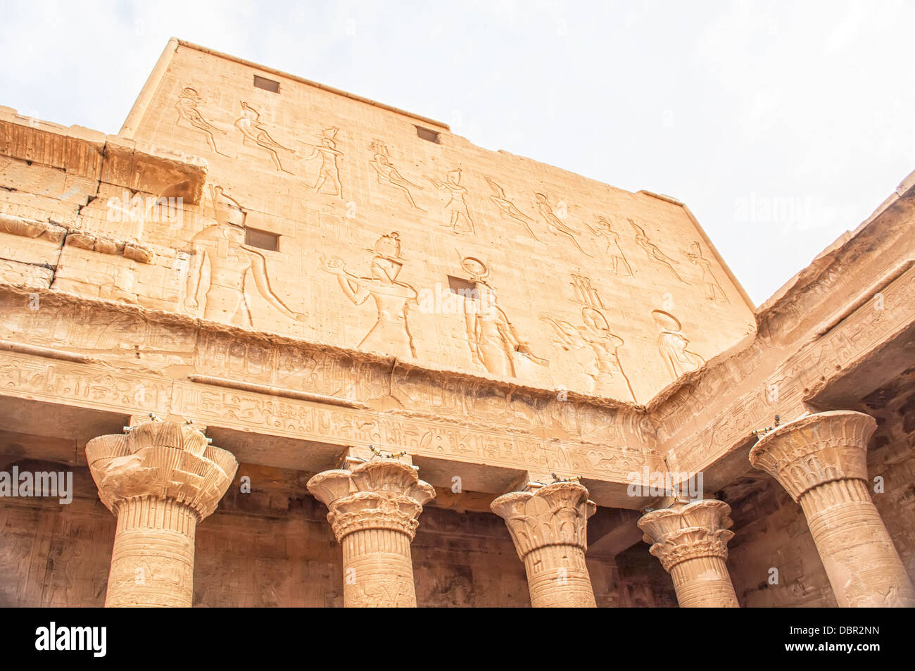 Detail of the famous temple of Edfu in Egypt Stock Photo - Alamy