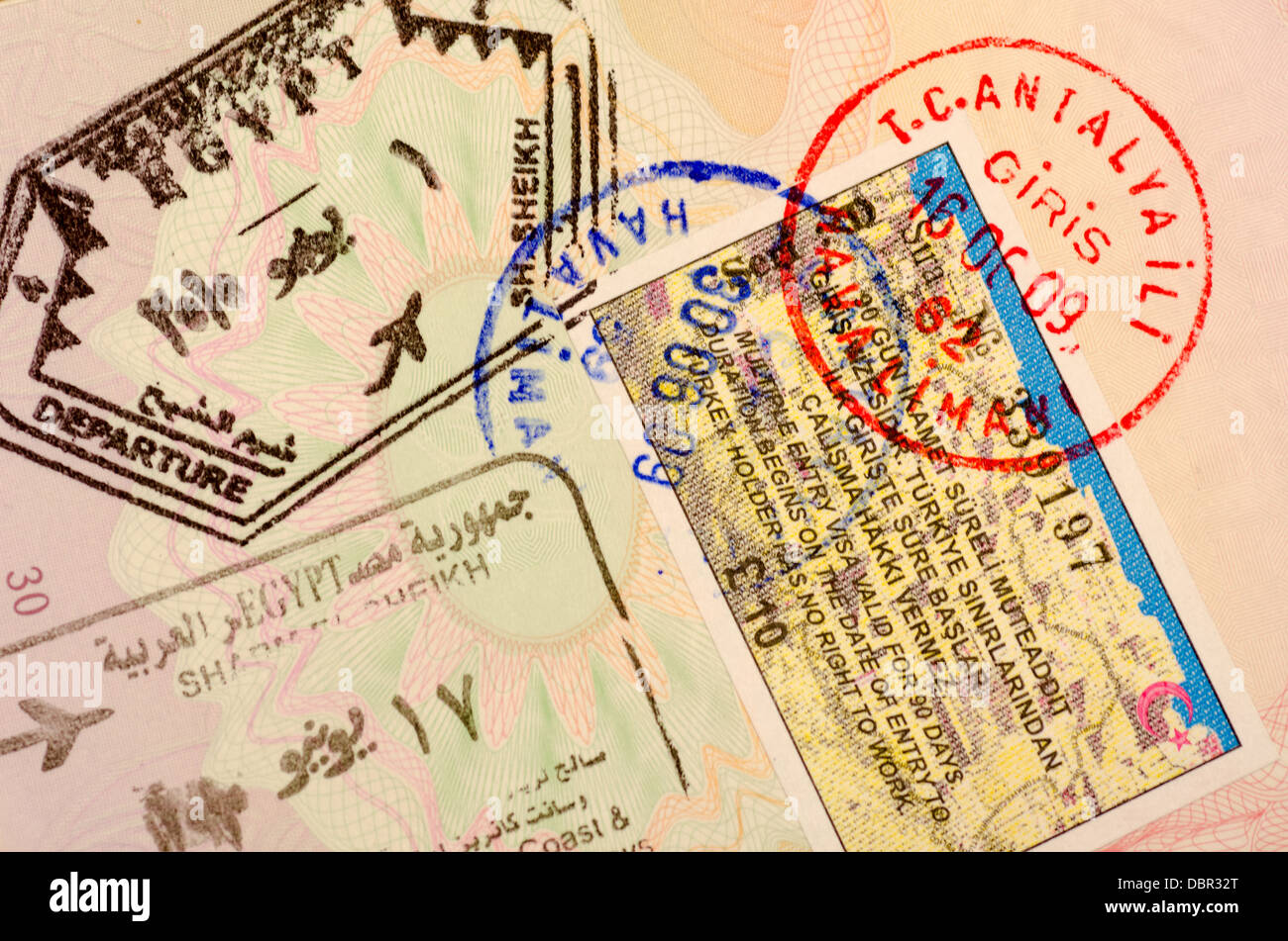 Passport stamp visa turkey hi-res stock photography and images - Alamy