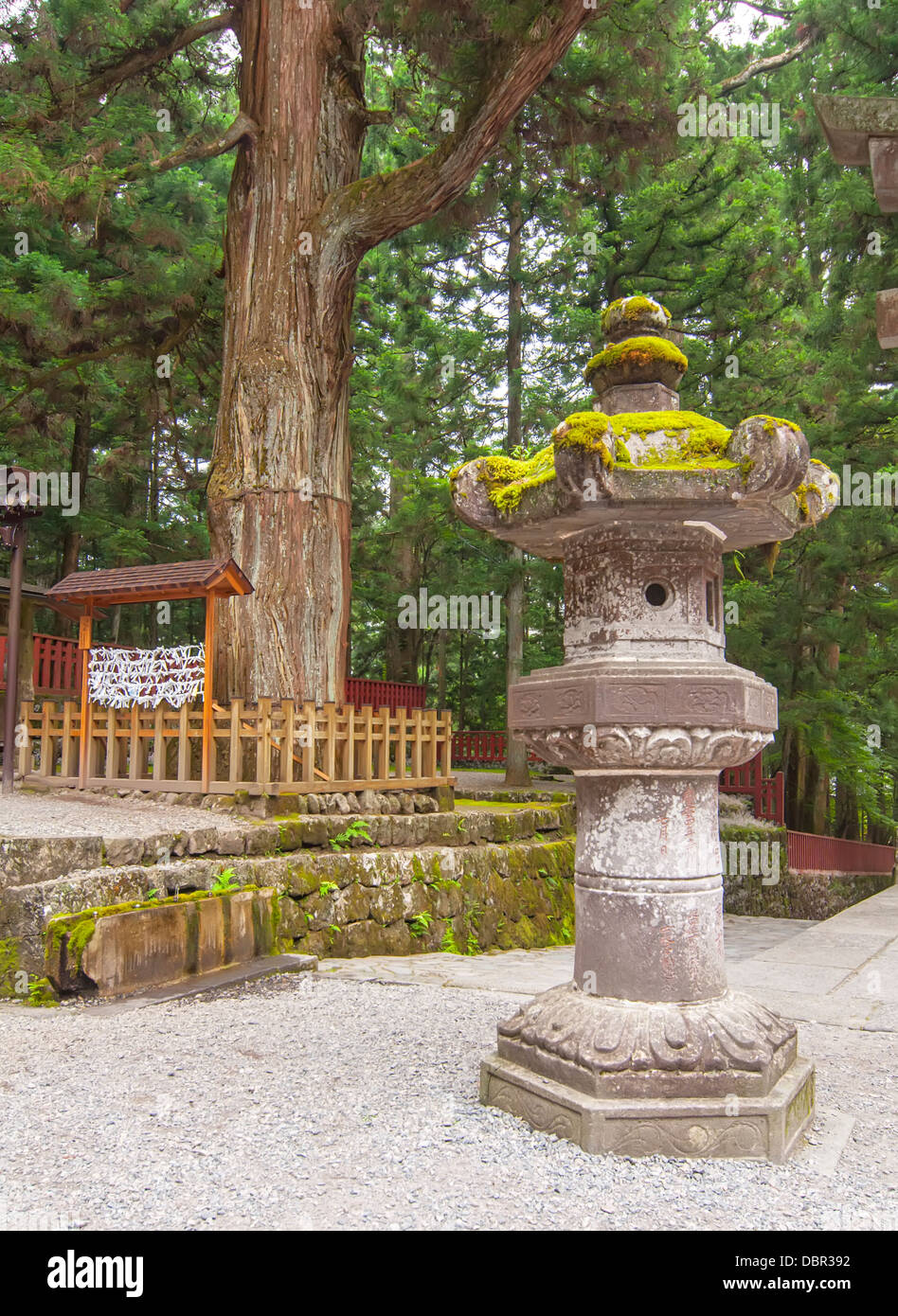 Stone lantern in a Japanese temple Stock Photo - Alamy