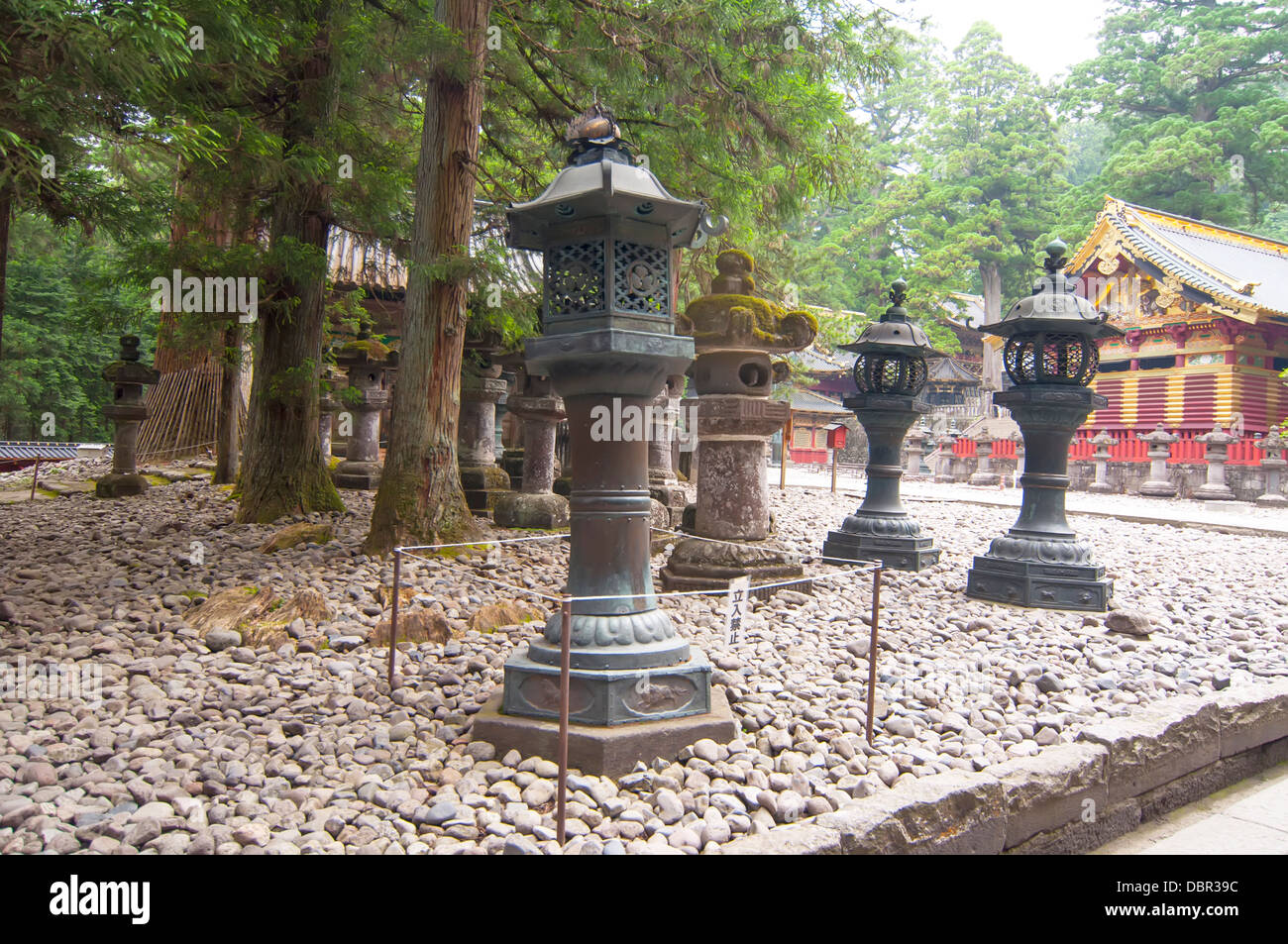 Stone lantern in a Japanese temple Stock Photo - Alamy