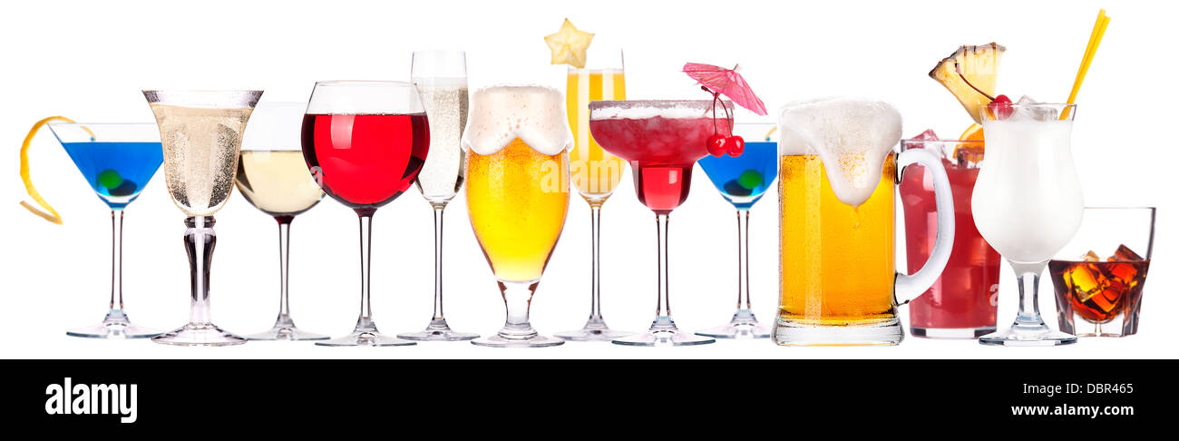 different images of alcohol isolated on a white background Stock Photo ...