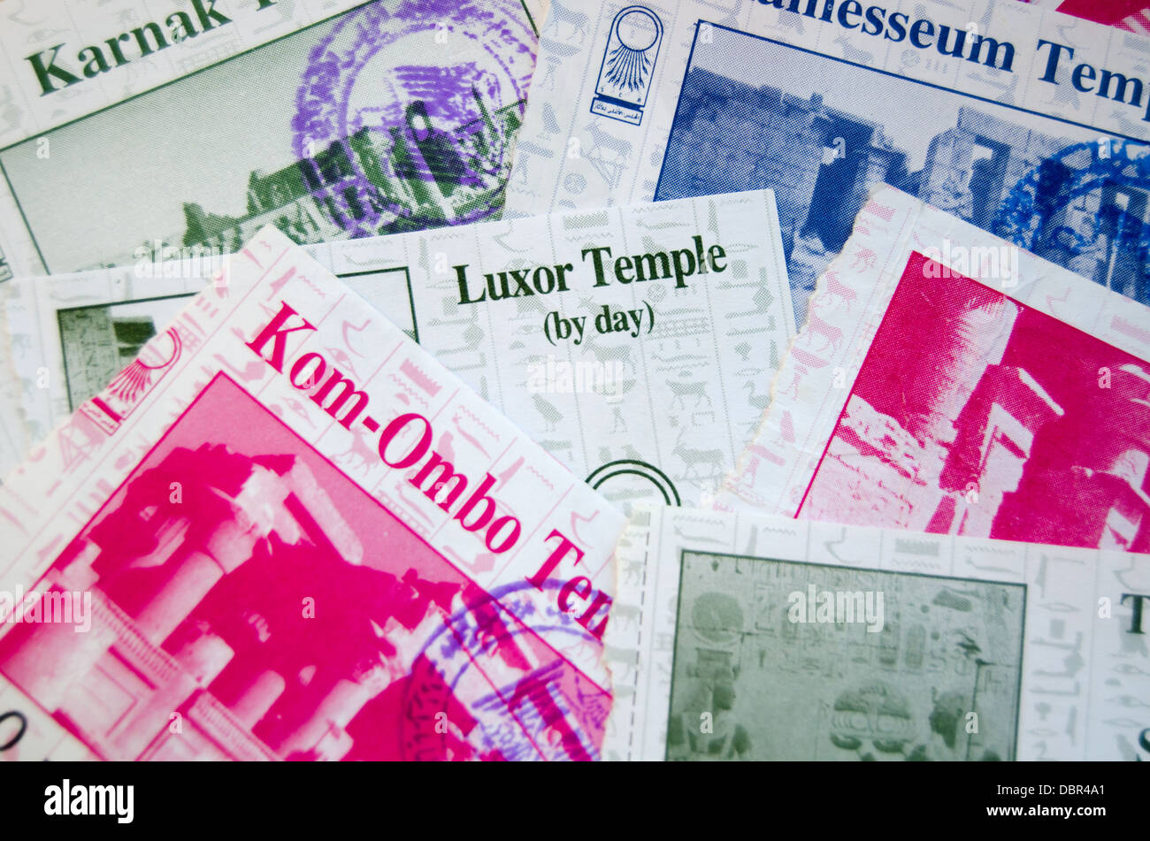Entry tickets to Egypt's Temple's Stock Photo - Alamy