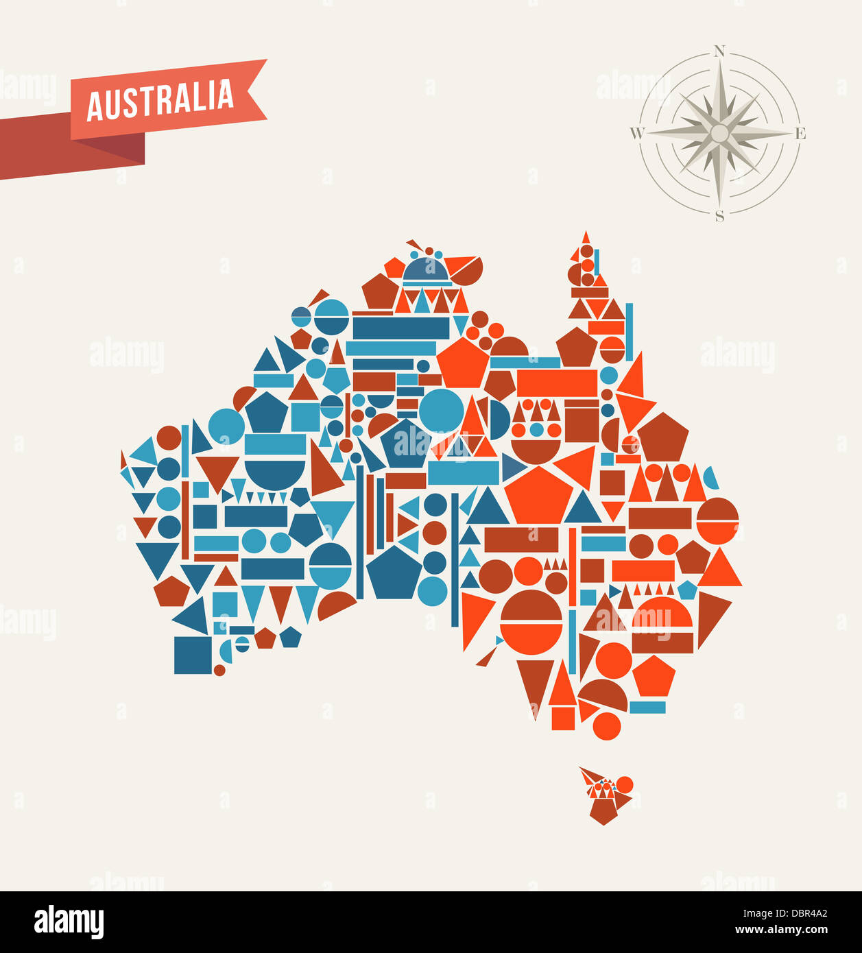 Australia map geometric shapes illustration. This vector illustration ...