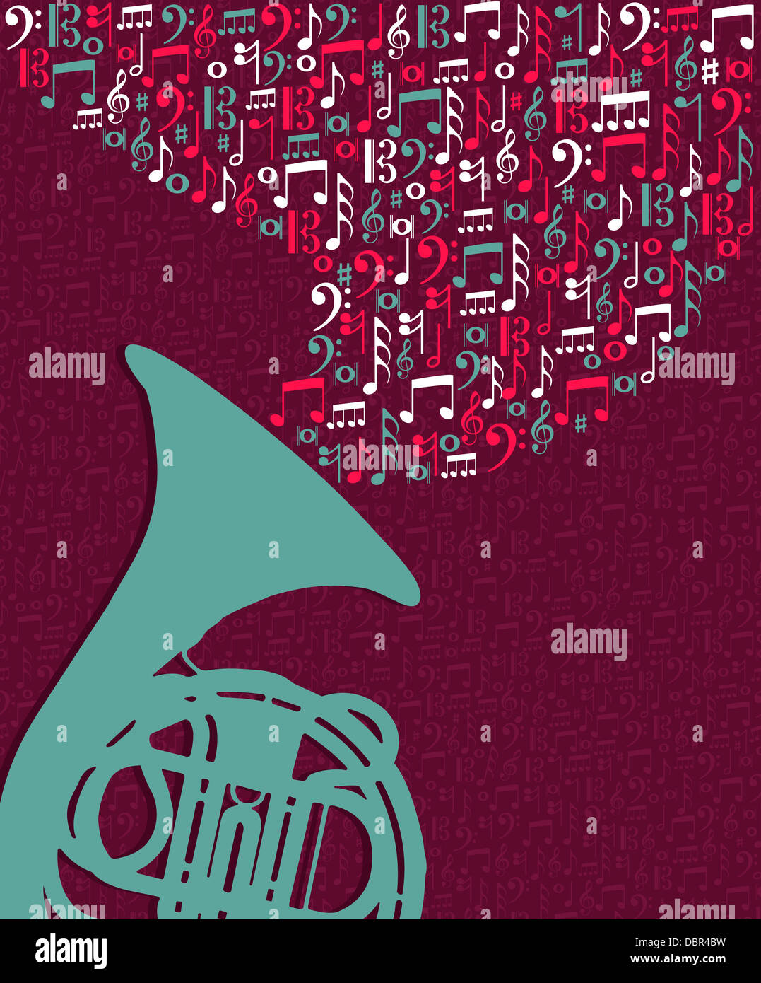 Big tuba music notes splash illustration. Vector file layered for easy ...