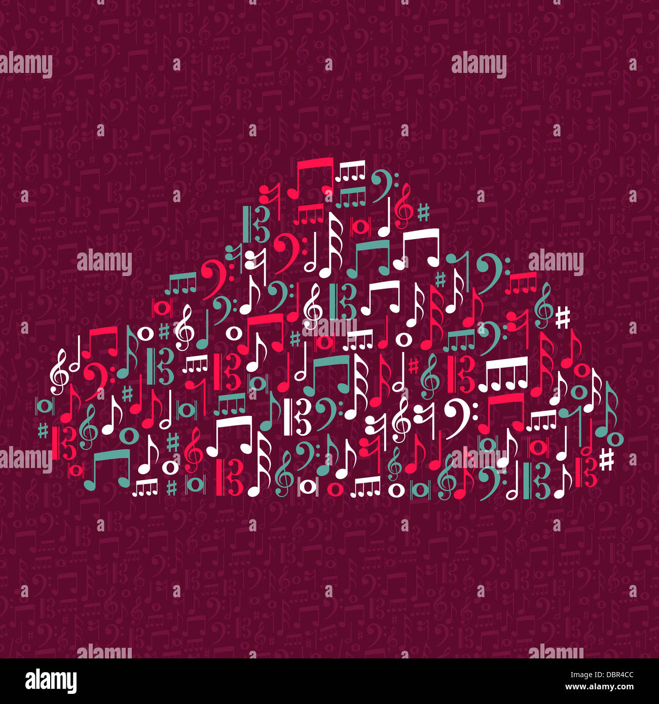 Cloud colorful music notes illustration. Vector file layered for easy ...