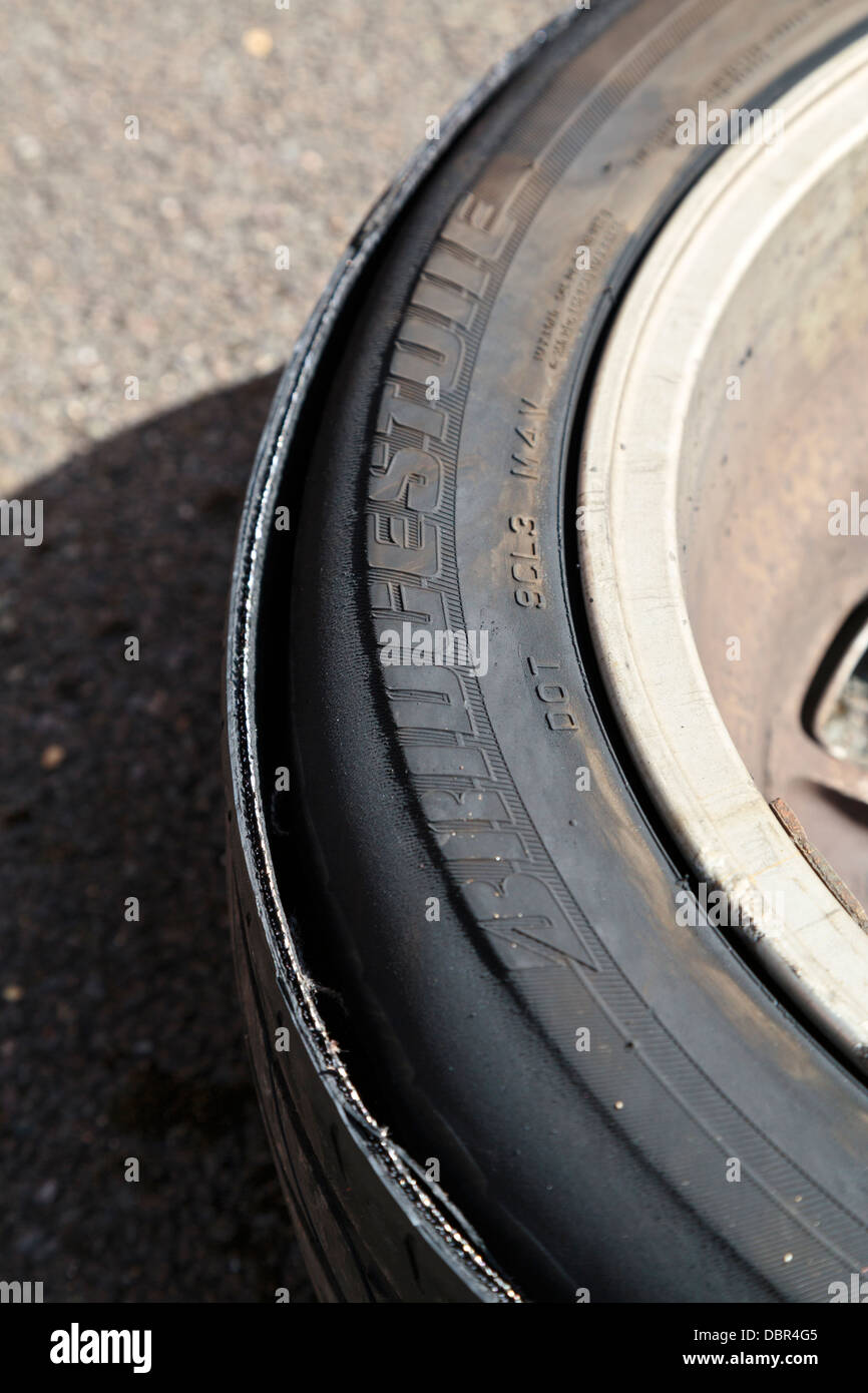 Burst tyre hi-res stock photography and images - Alamy