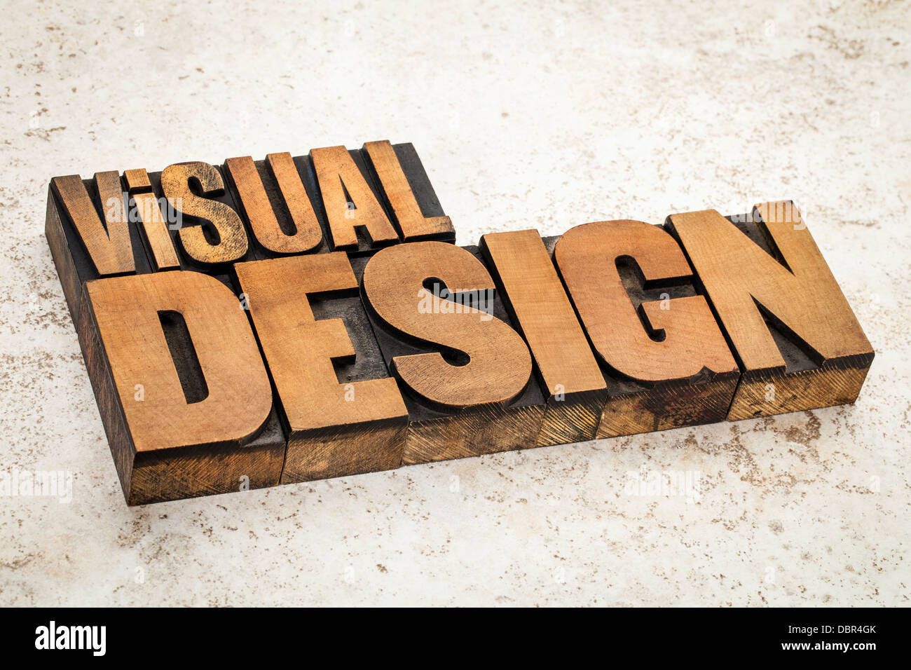 visual design text in vintage letterpress wood type on a ceramic tile ...