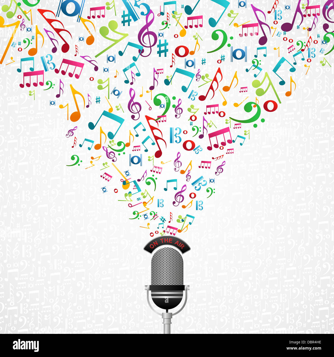 Microphone colorful music notes splash. Vector file layered for easy ...