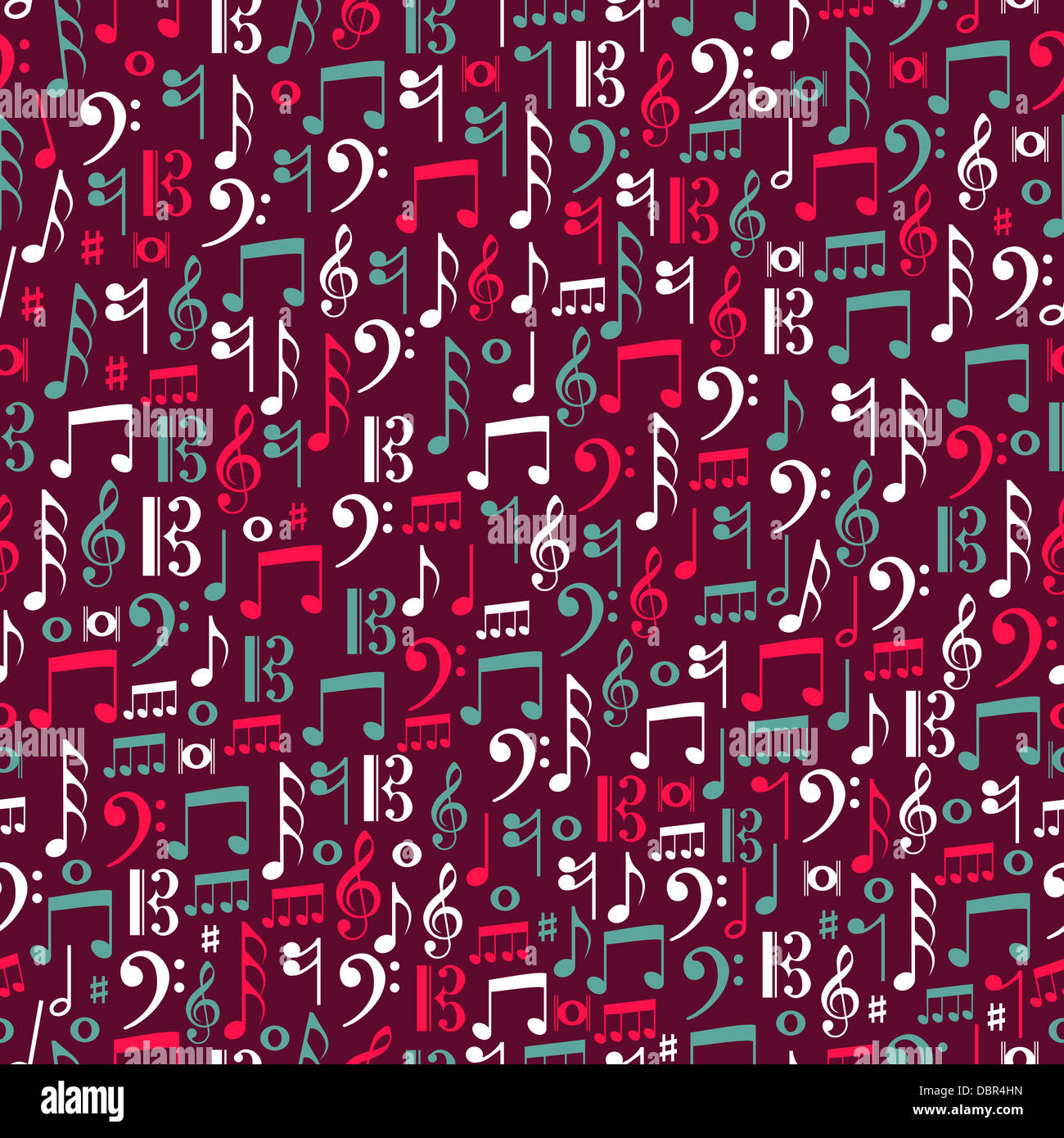 Colorful music notes seamless pattern illustration. Vector file layered ...