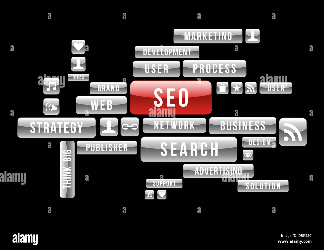 SEO and web business glossy internet buttons. Vector file available for ...