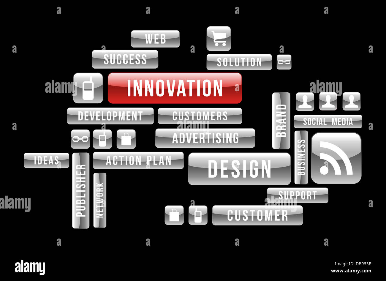 Innovation design glossy web buttons. Vector file layered for easy ...