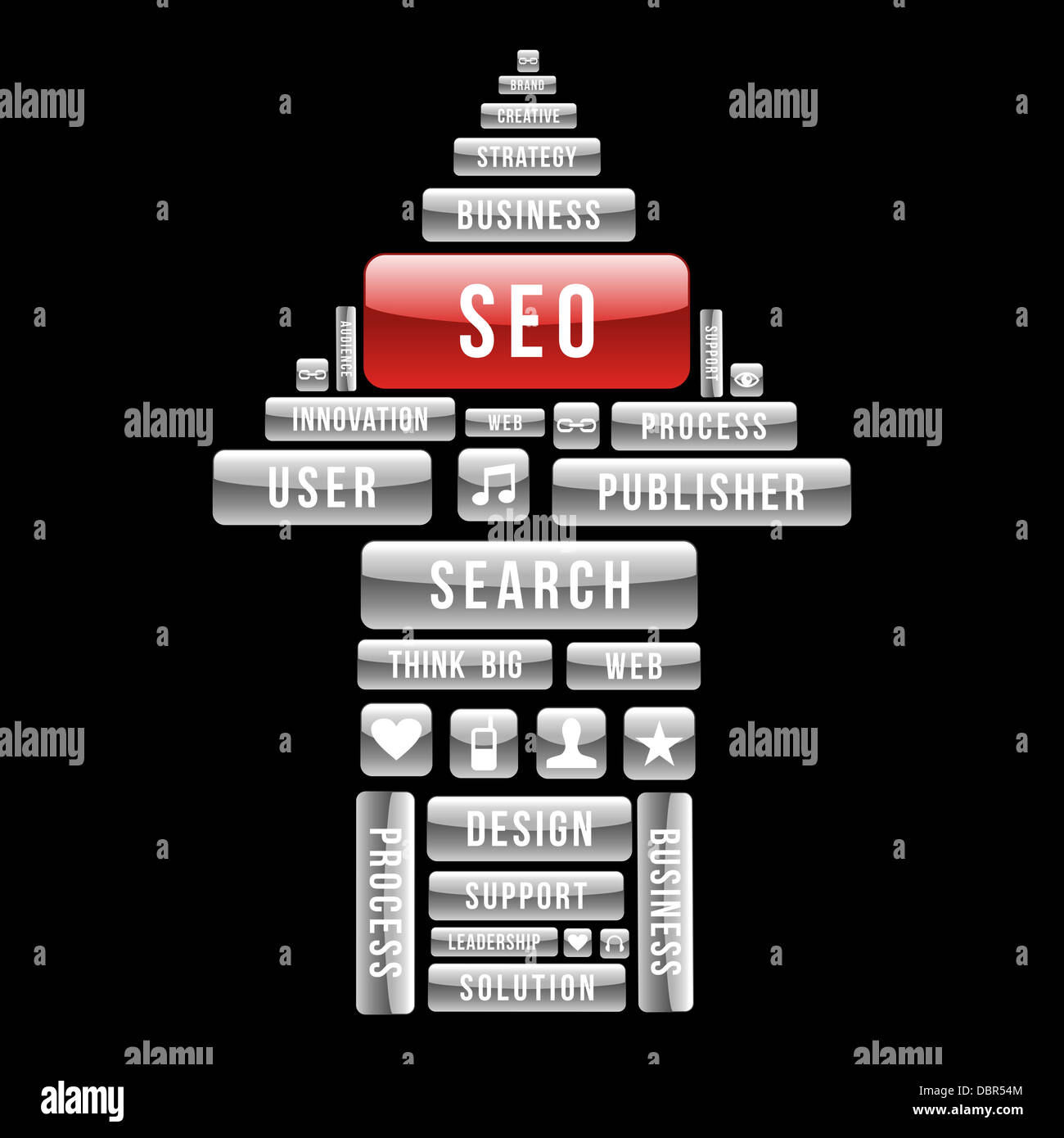 Seo success icons arrow up glossy web buttons. Vector file layered for ...