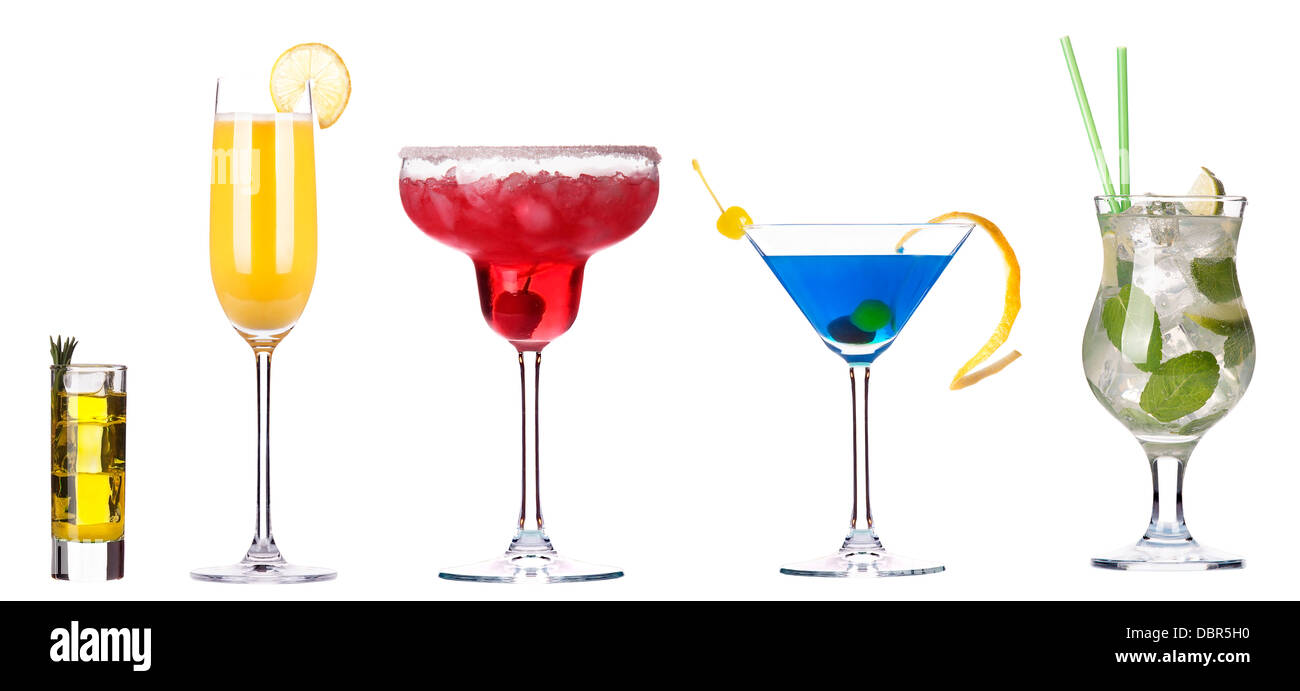 alcoholic cocktail isolated on white background Stock Photo - Alamy
