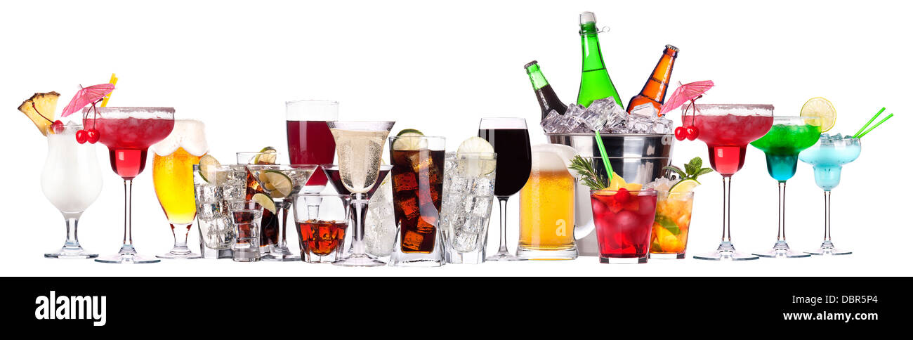 different images of alcohol isolated on a white background Stock Photo ...
