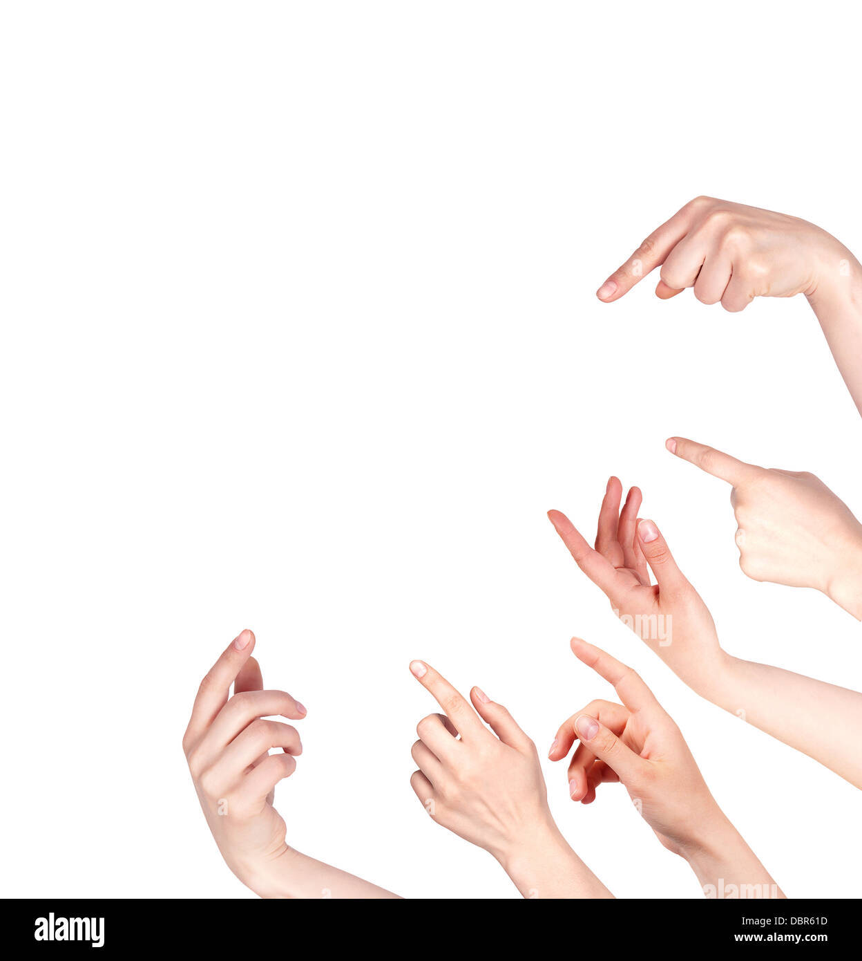 Hand finger pointing isolated on a white background Stock Photo - Alamy