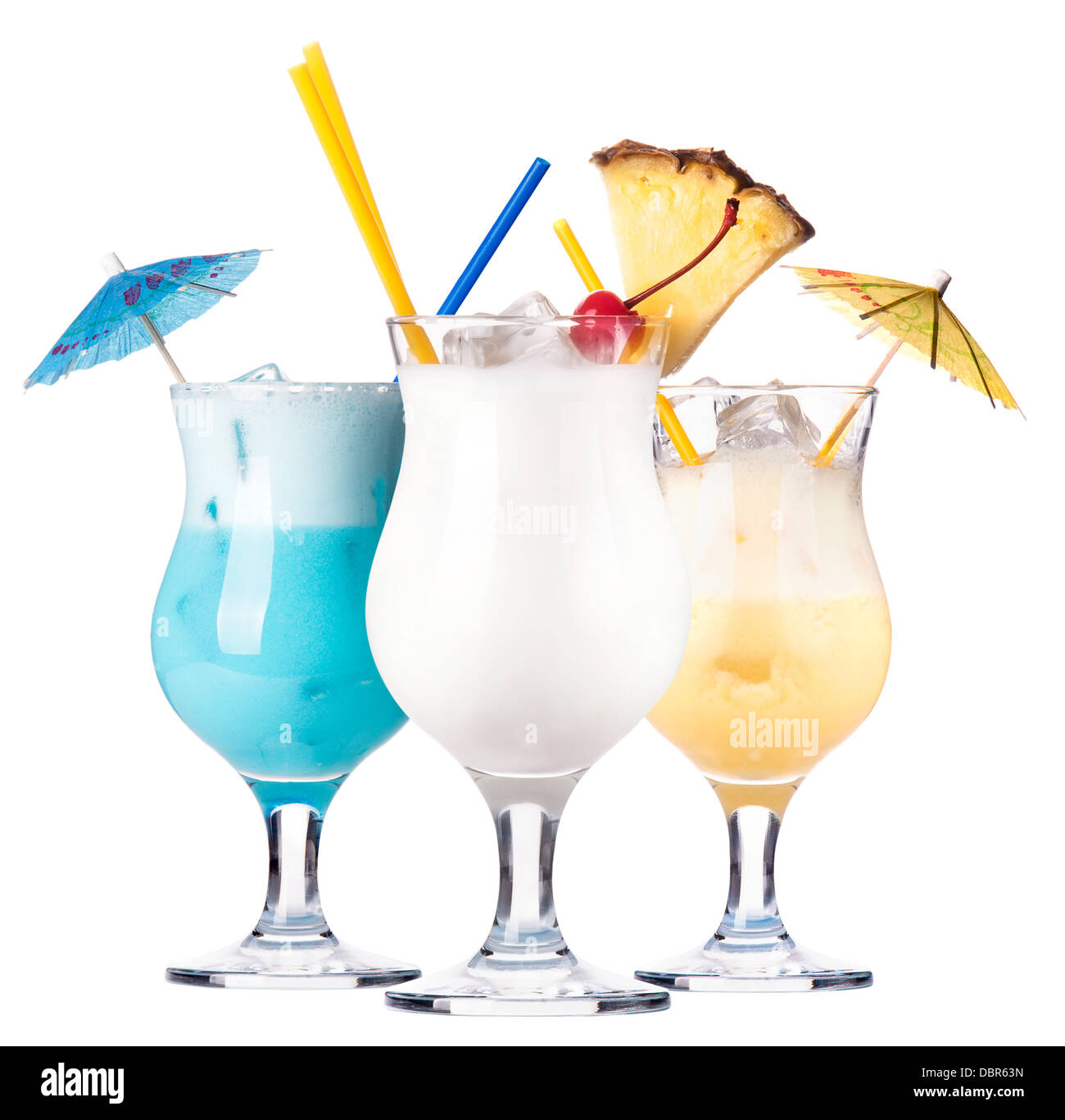 alcoholic cocktail set isolated on white background Stock Photo - Alamy