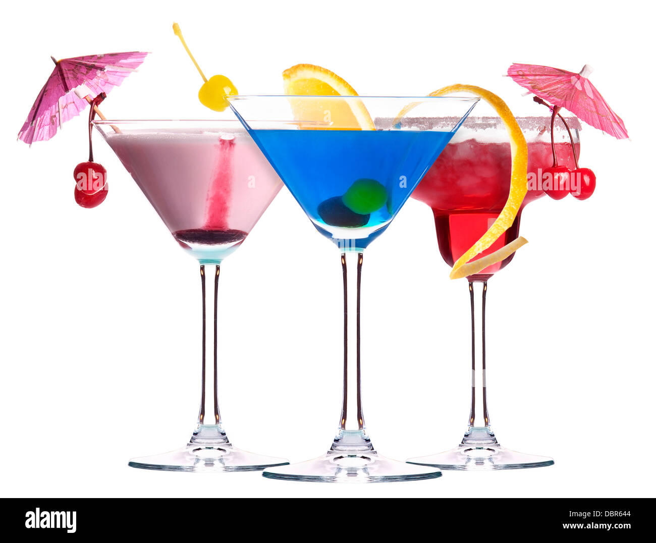 alcoholic cocktail set isolated on white background Stock Photo - Alamy