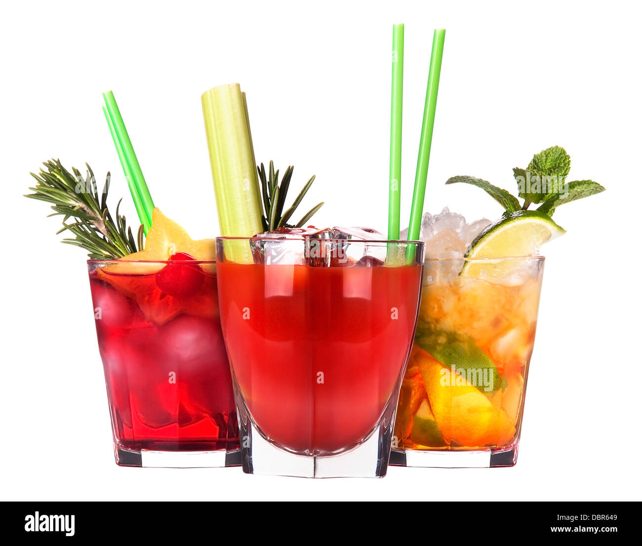 alcoholic cocktail set isolated on white background Stock Photo - Alamy