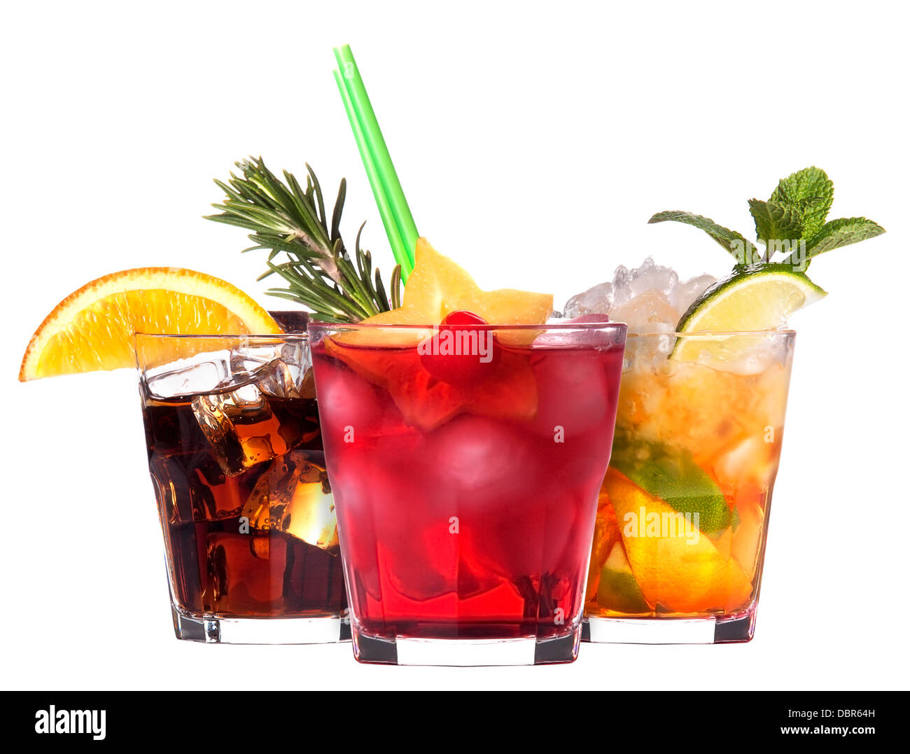 alcoholic cocktail set isolated on white background Stock Photo - Alamy