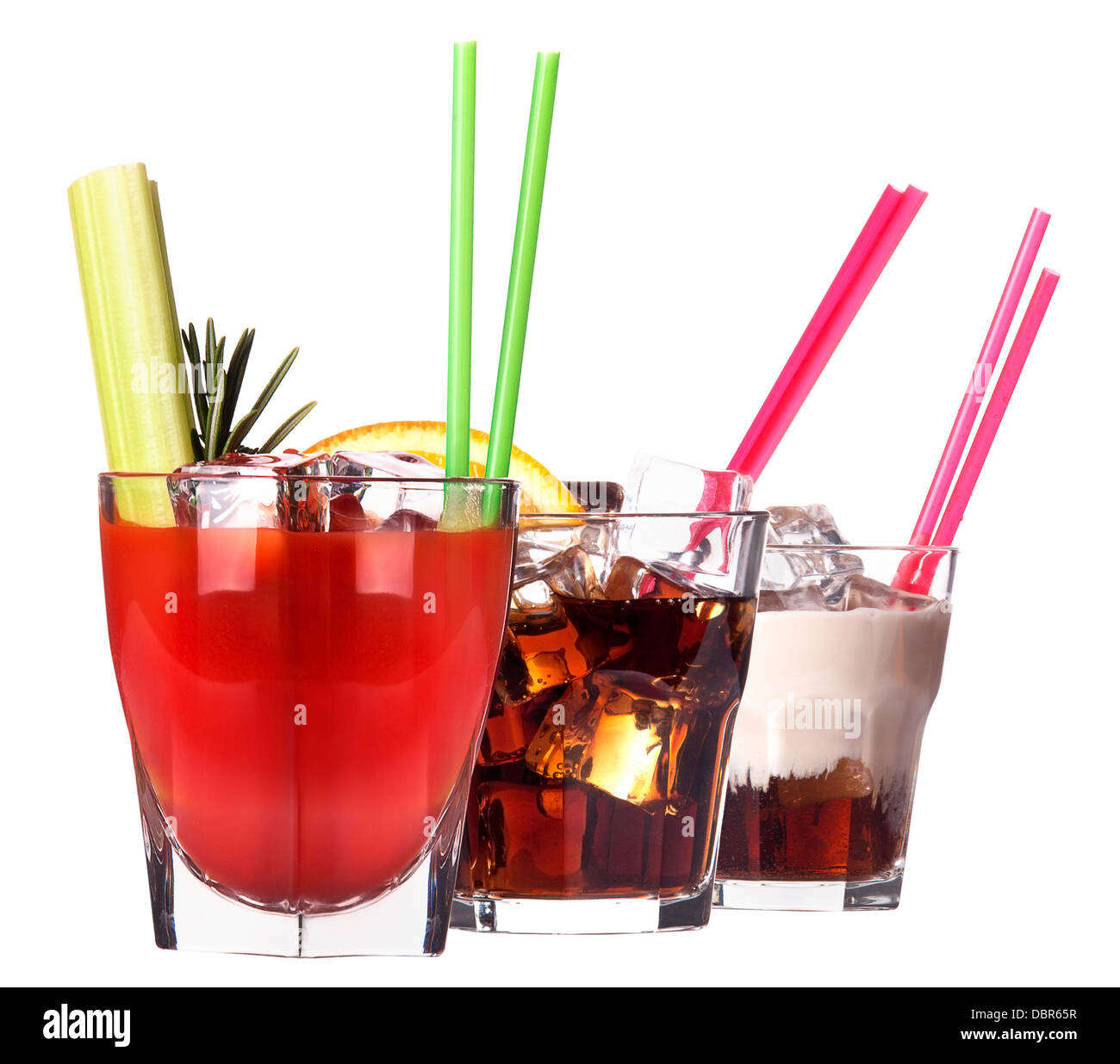 alcoholic cocktail set isolated on white background Stock Photo - Alamy