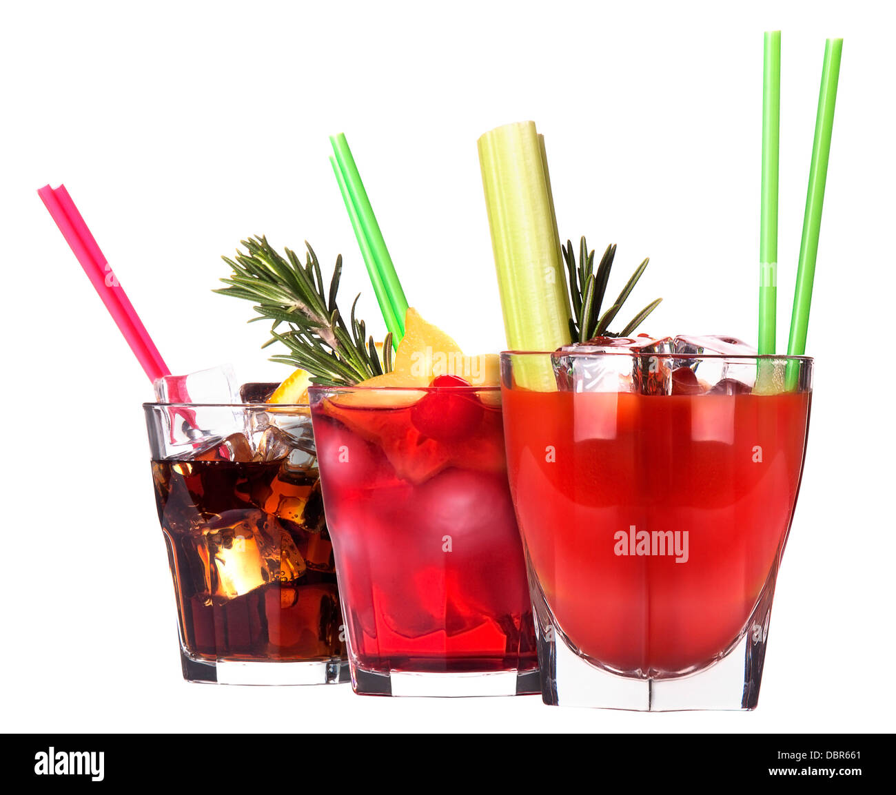 alcoholic cocktail set isolated on white background Stock Photo - Alamy