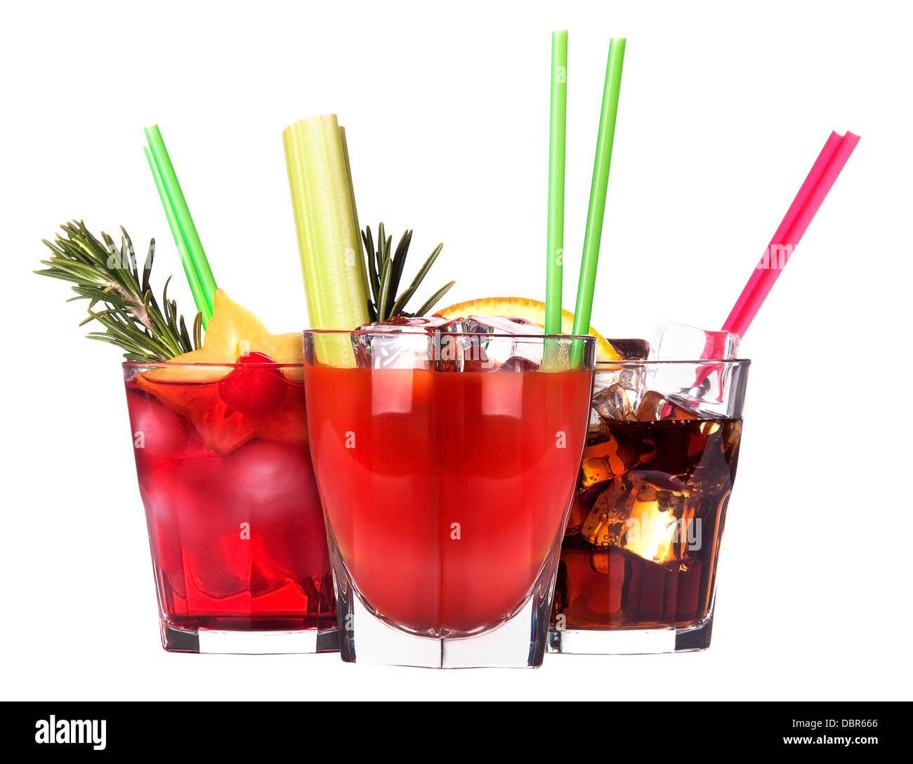 alcoholic cocktail set isolated on white background Stock Photo - Alamy