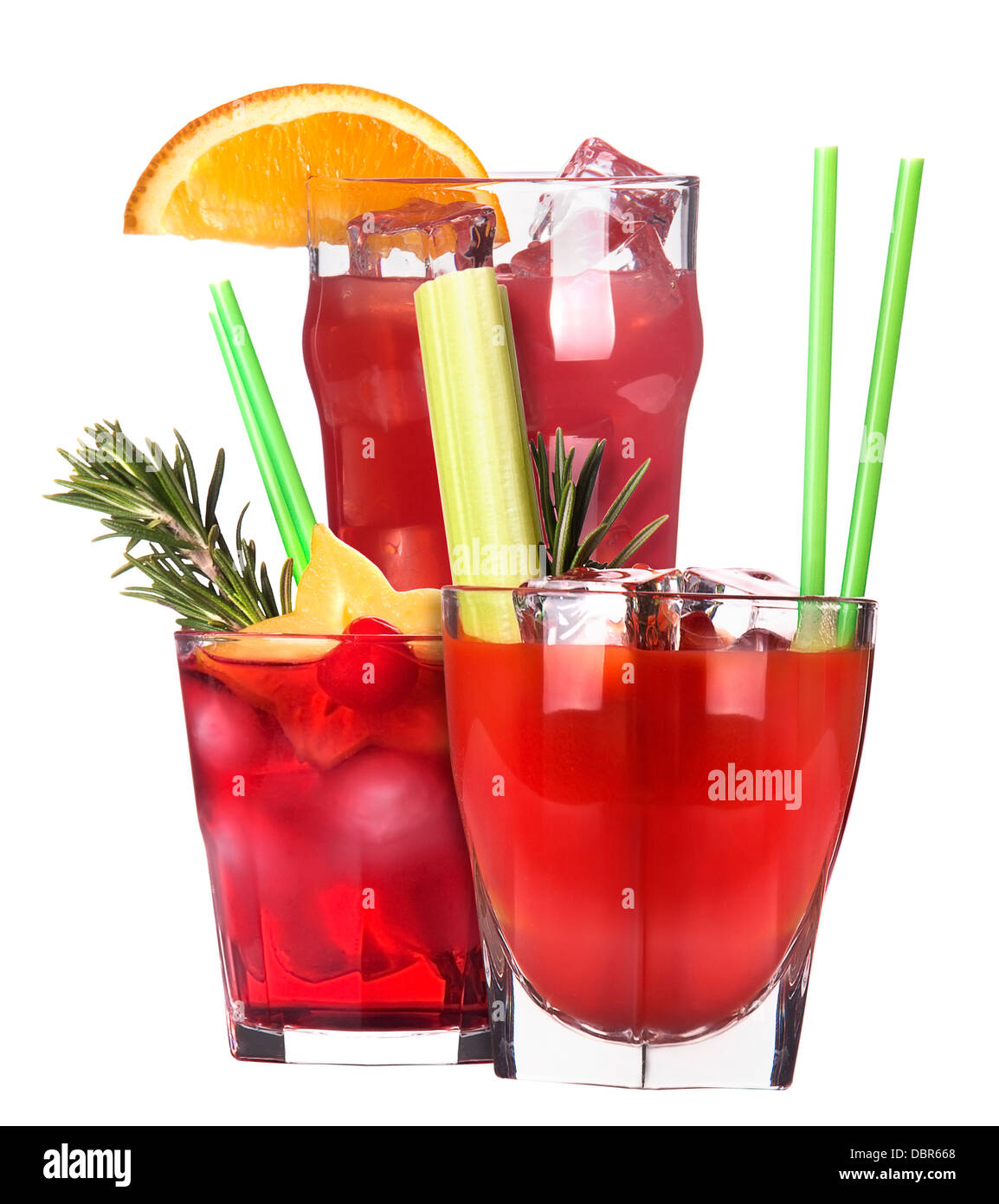 alcoholic cocktail set isolated on white background Stock Photo - Alamy