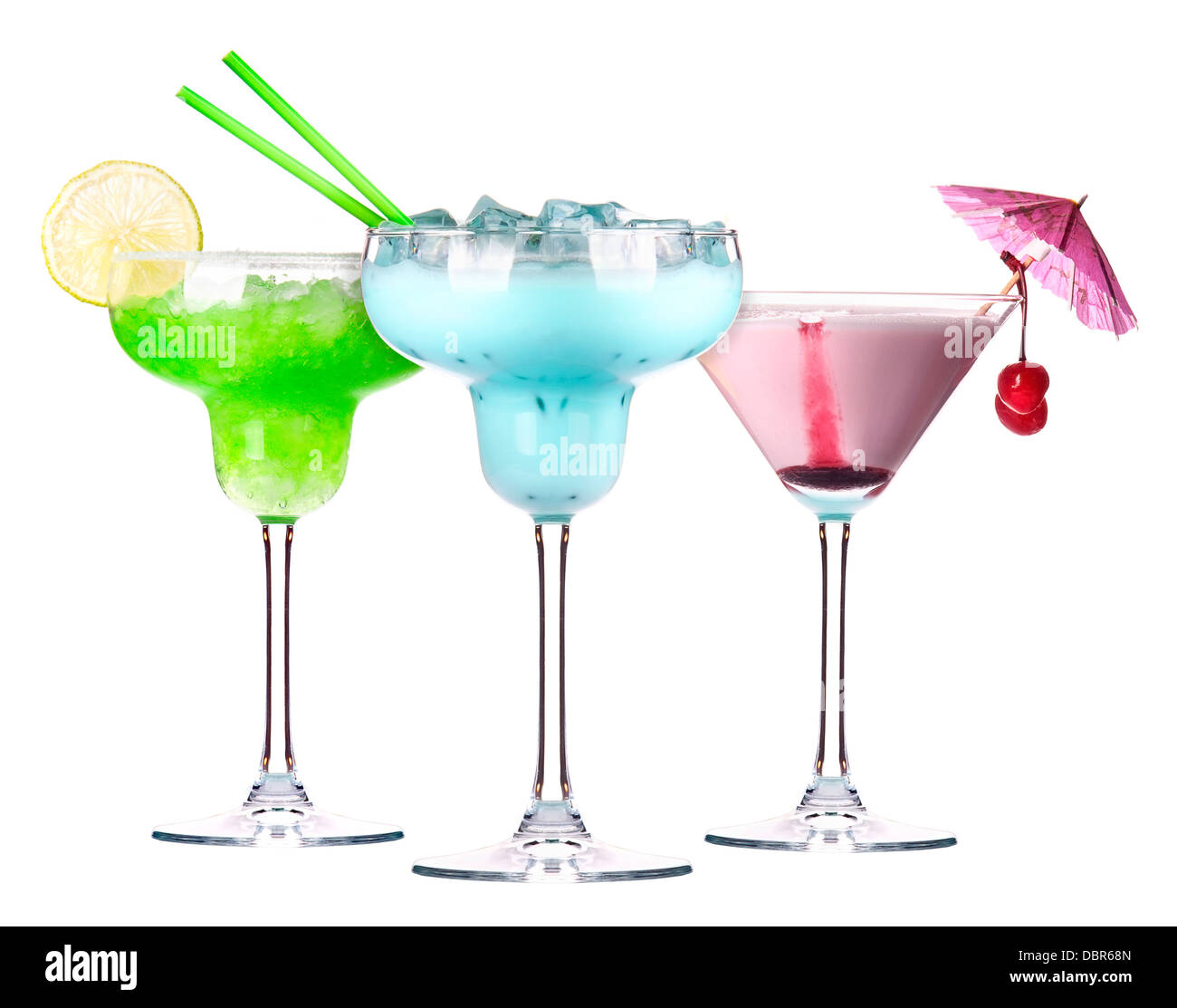 alcoholic cocktail set isolated on white background Stock Photo - Alamy