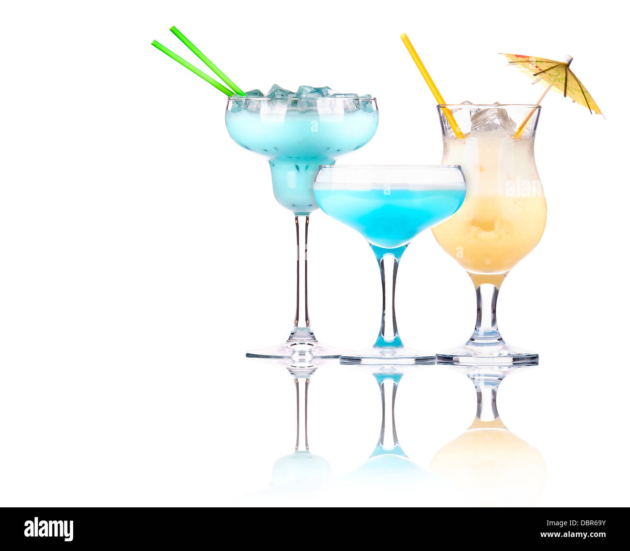 alcoholic cocktail set isolated on white background Stock Photo - Alamy