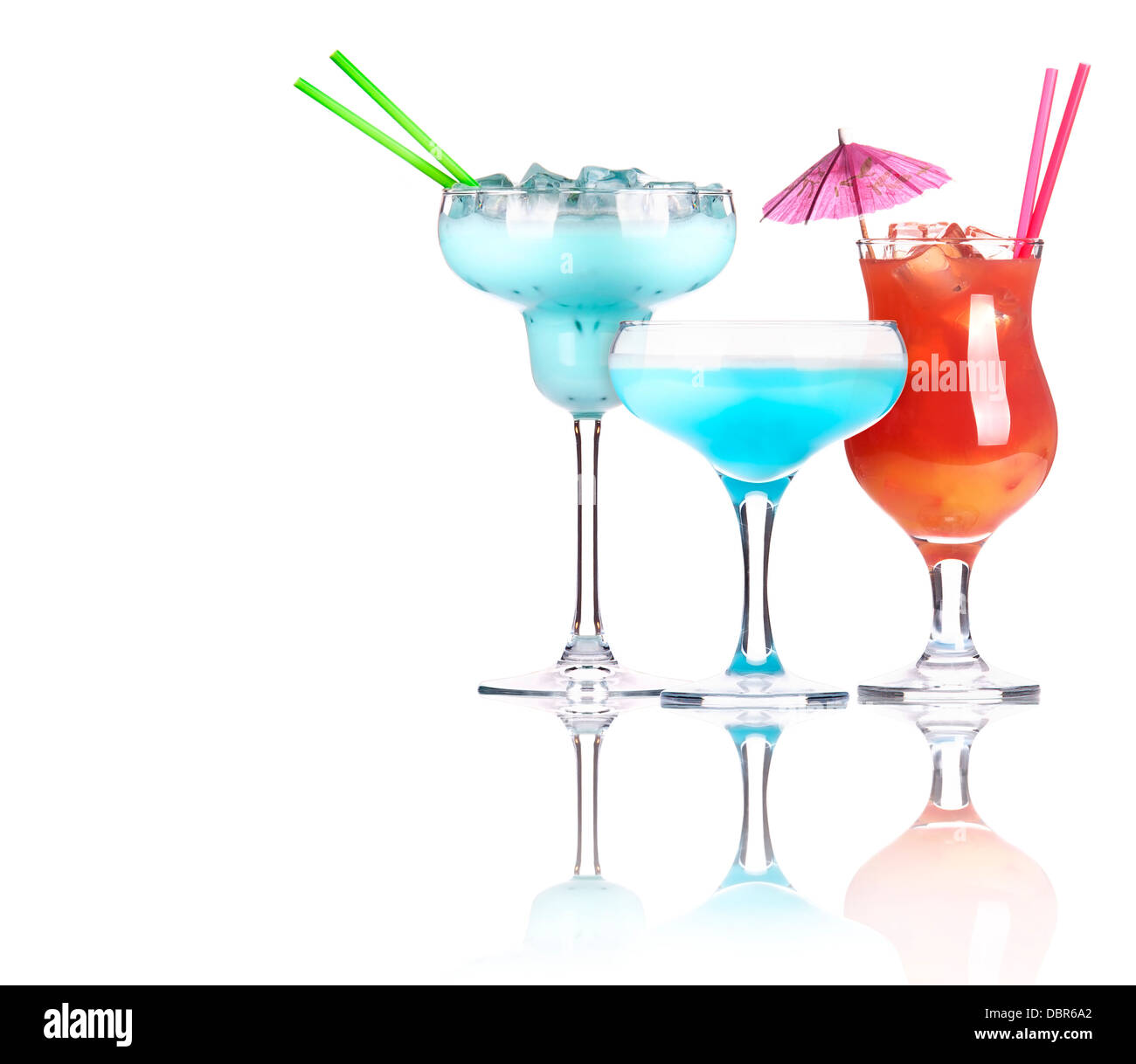 alcoholic cocktail set isolated on white background Stock Photo - Alamy