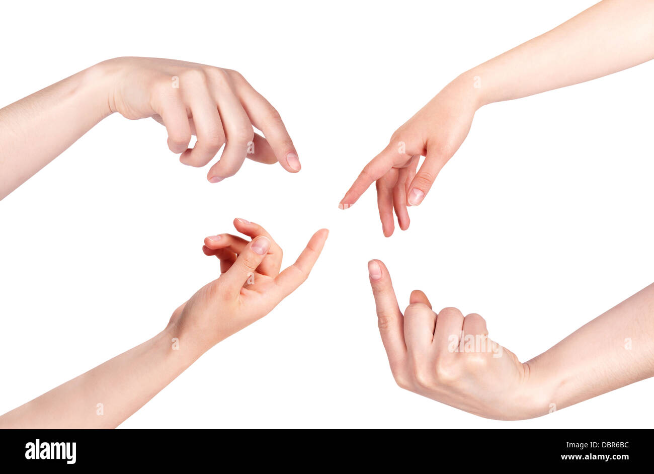 Touching Hands isolated Stock Photo - Alamy