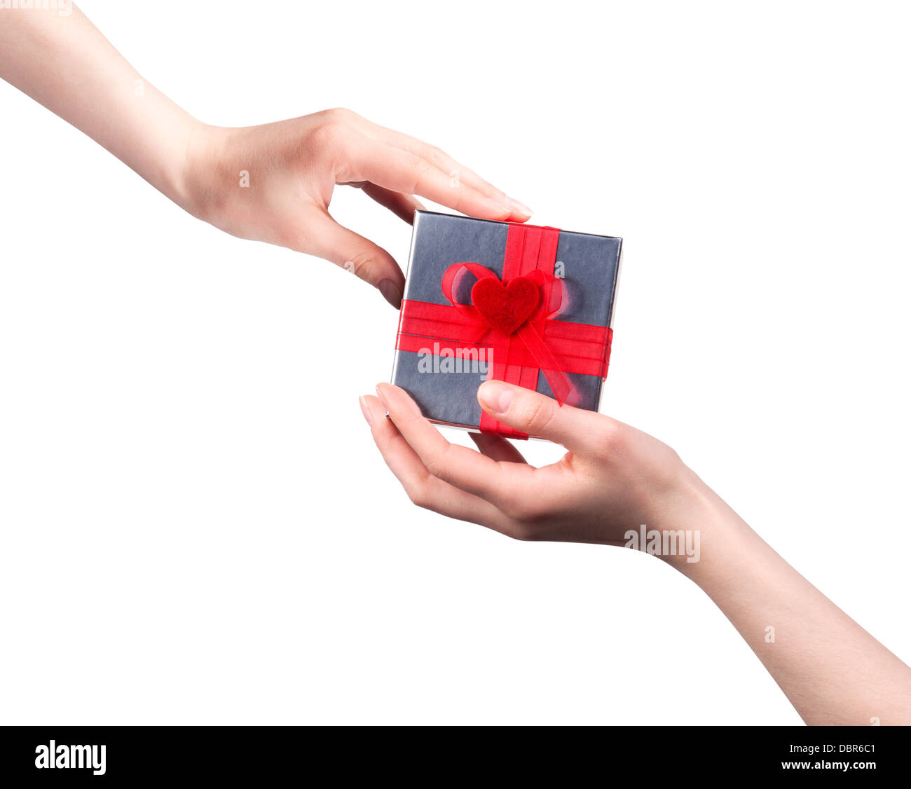 taking a gift concept isolated on a white background Stock Photo - Alamy