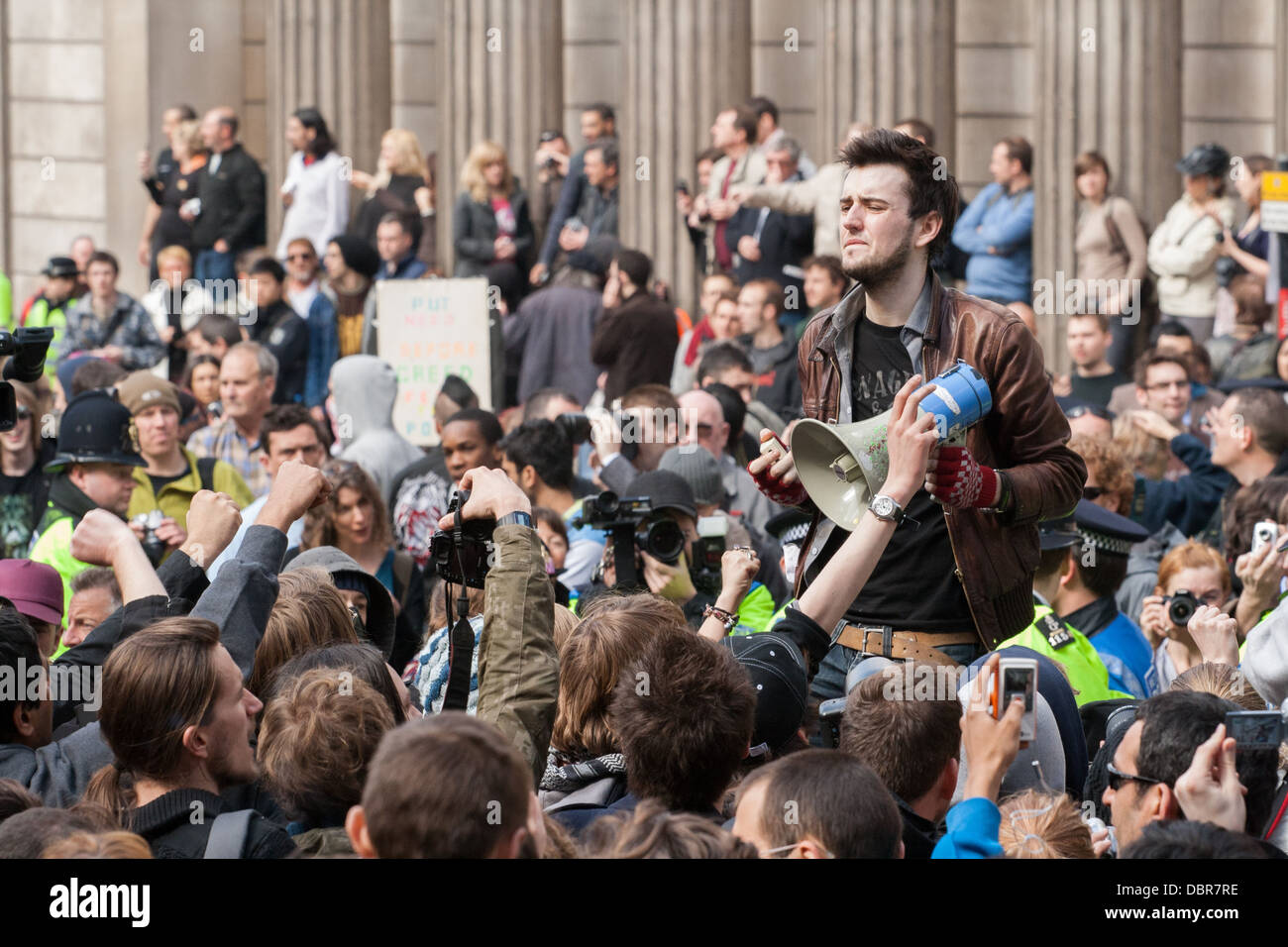 G20 summit protest infront of Bank of England, London UK on 1st April ...