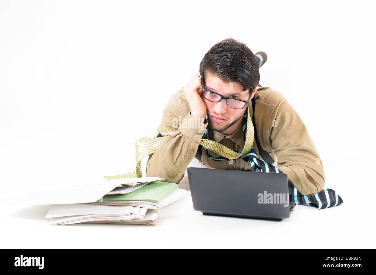 Man overwhelmed paper Cut Out Stock Images & Pictures - Alamy