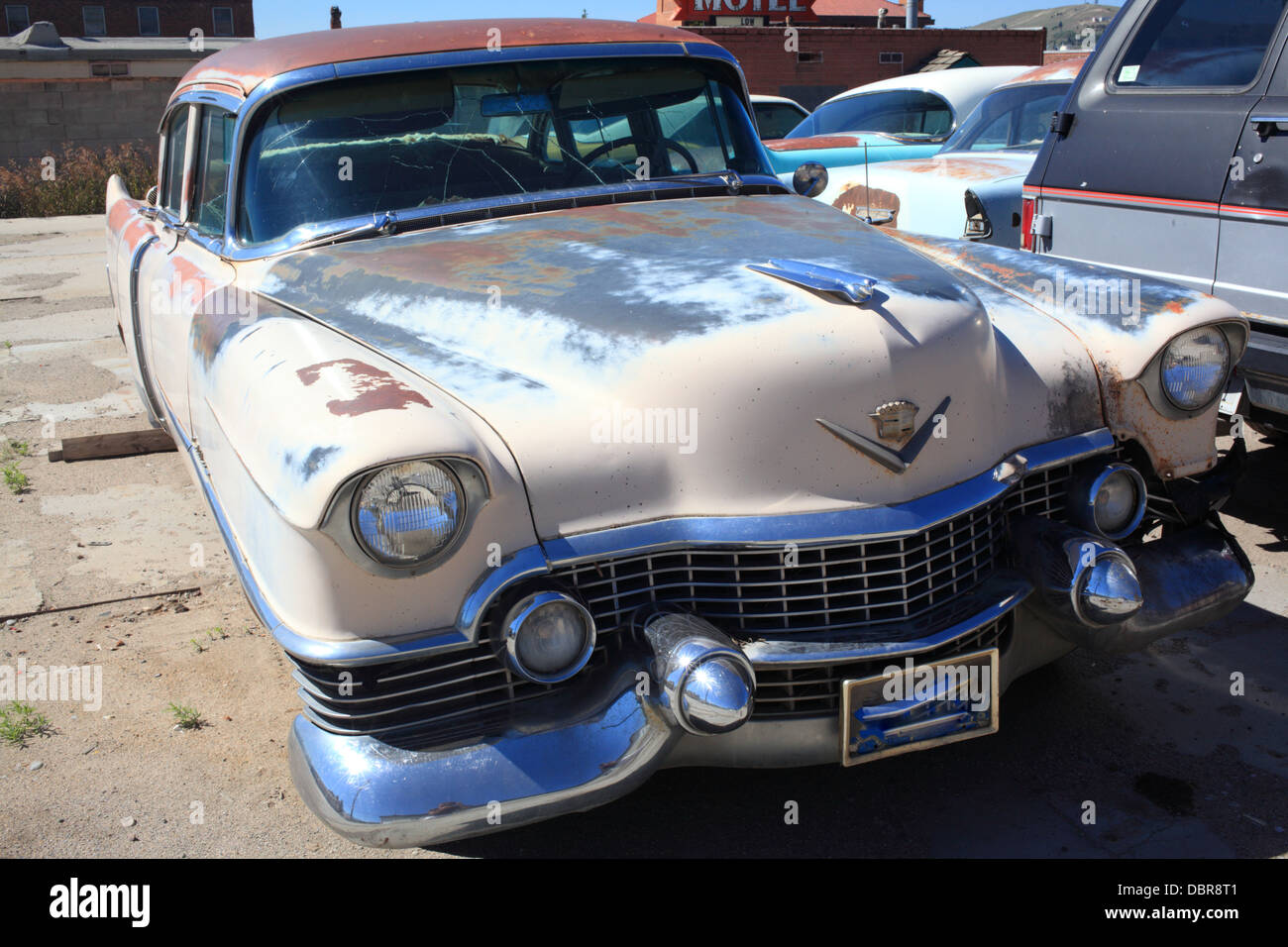 Old car in Butte in Montana Stock Photo - Alamy