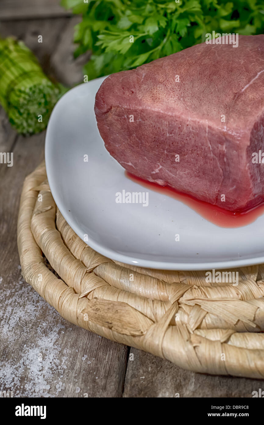 Meat a beef is fresh with blood Stock Photo - Alamy