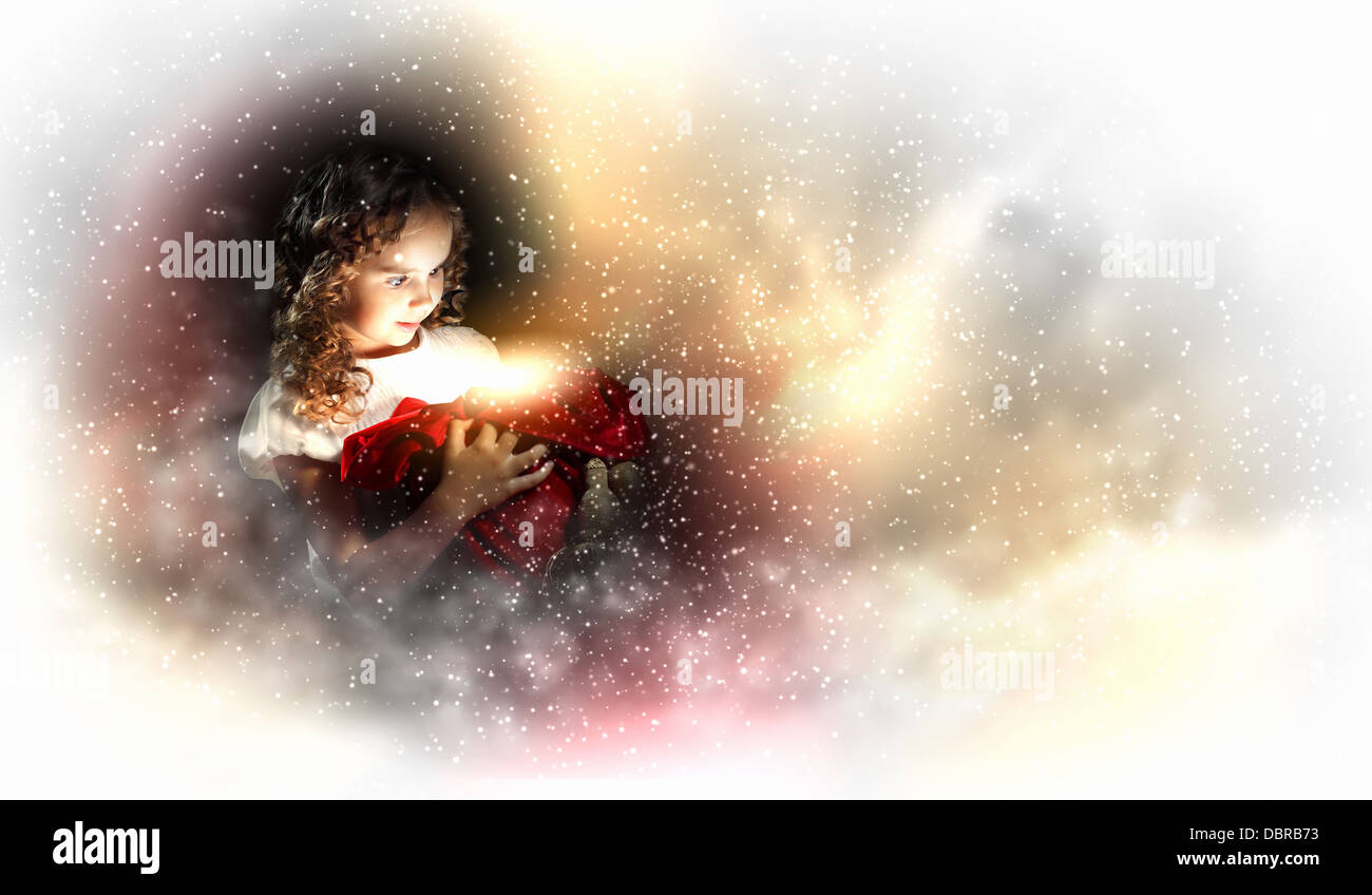 Christmas present opening Cut Out Stock Images & Pictures - Alamy